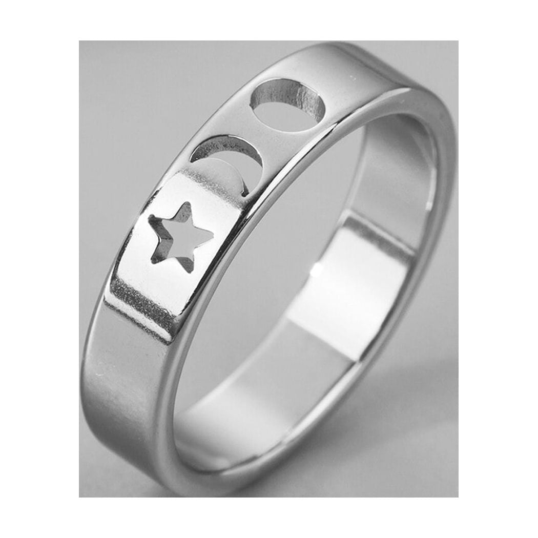 Sun Moon Stars Ring Stainless Steel Minimalist Sky Jewelry for Women ...
