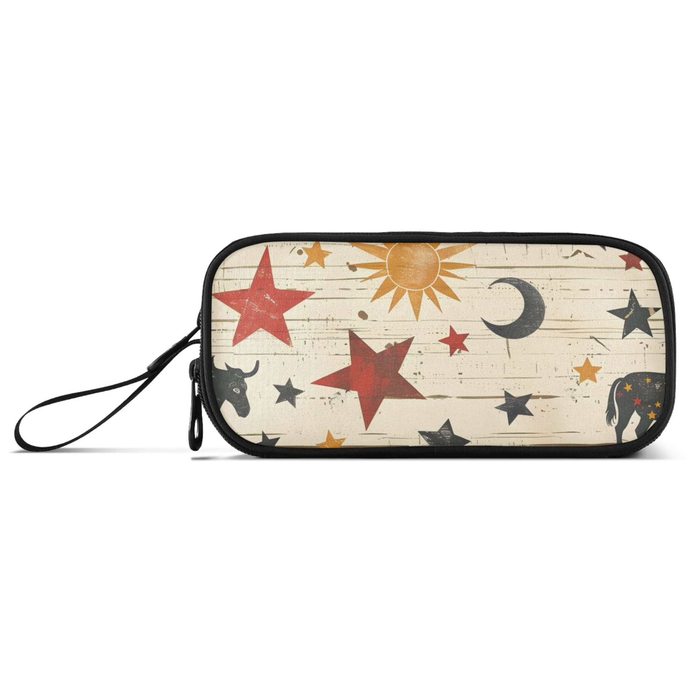 Sun Moon Stars and Bull Pencil Case Stationary Holder Pen Bag Pencil ...