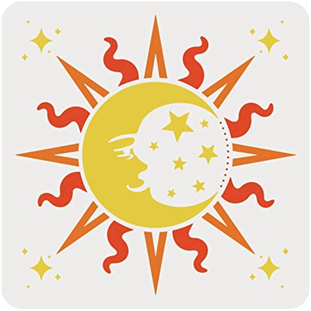 Sun and Moon Stencil 11.8x11.8 inch Moon Star Stencils Plastic Sun ...