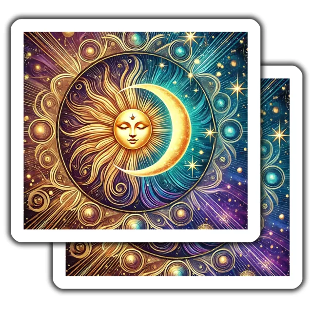 Sun And Moon Sticker, Celestial Vinyl Stickers, Decorative Stickers ...