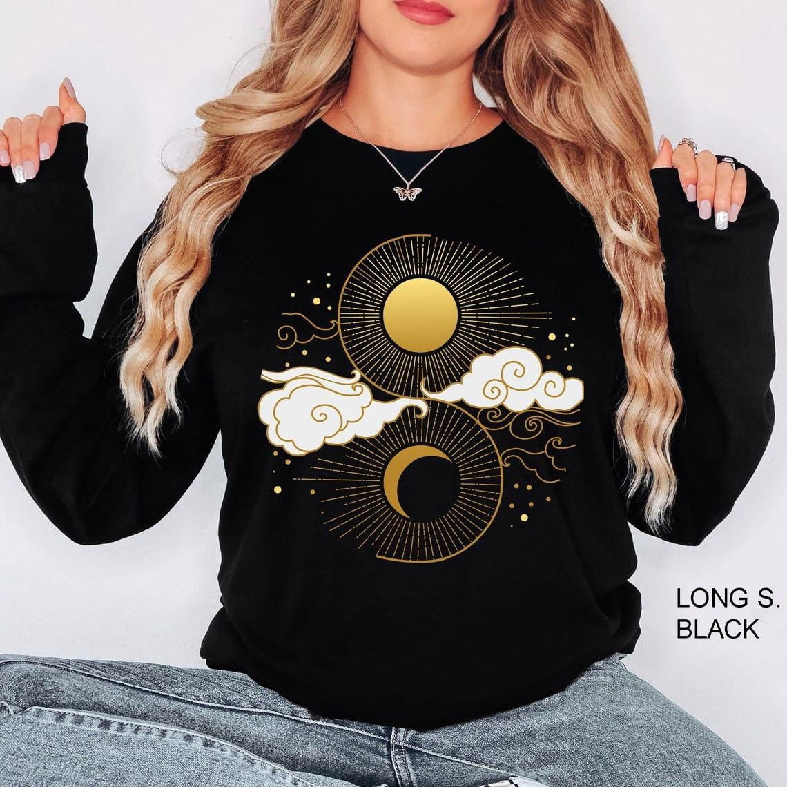 Sun And Moon Sweatshirt Aesthetic Shirt Yoga Shirt Pagan Clothing ...