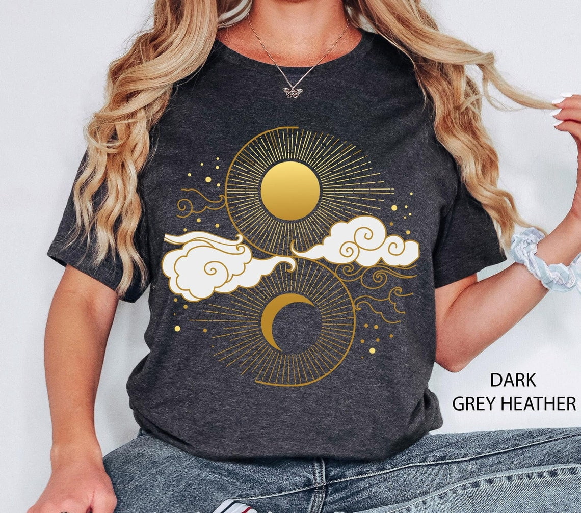 Sun and Moon T Shirt Aesthetic Shirt Yoga Shirt Pagan Clothing ...