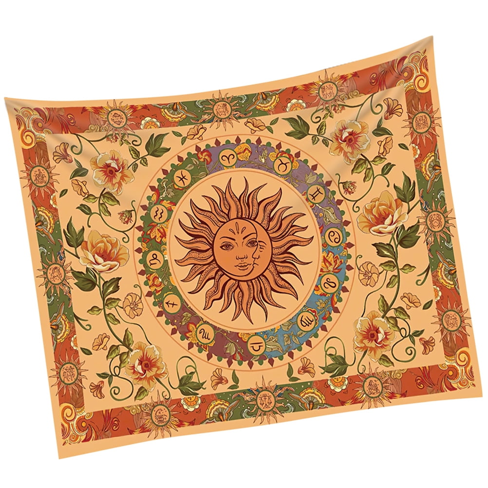 Sun Moon Tapestry Trippy Tapestries Carpet Trim Home Decor and Pattern ...