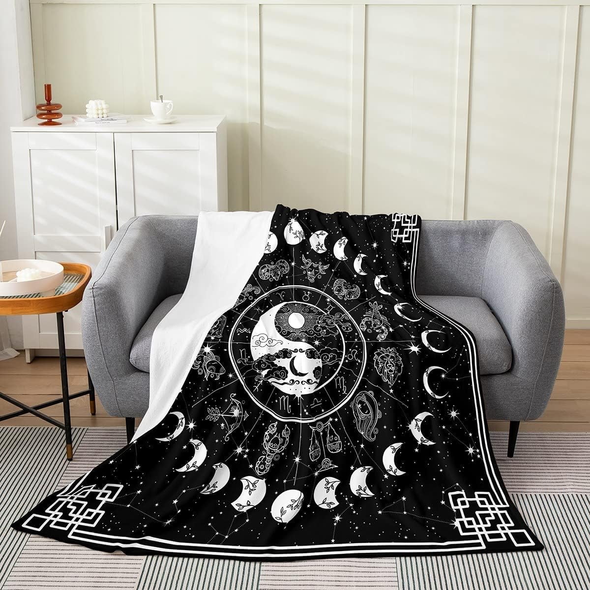 Sun and Moon Throw Blanket 40x50,Twelve Constellations Zodiac Blanket ...