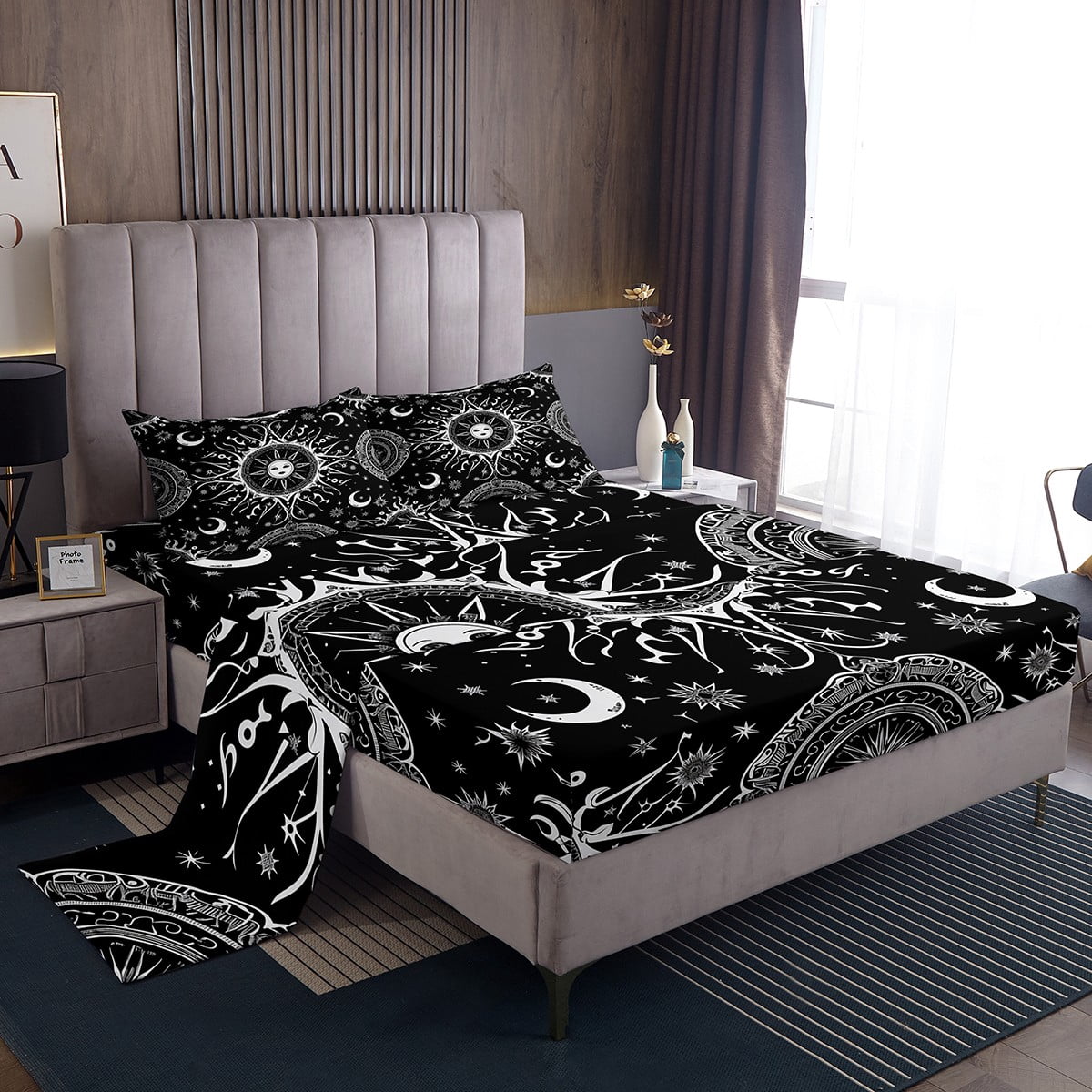 Sun And Moon Twin Sheets,Constellation Galaxy Bed Sheets Set Boho ...