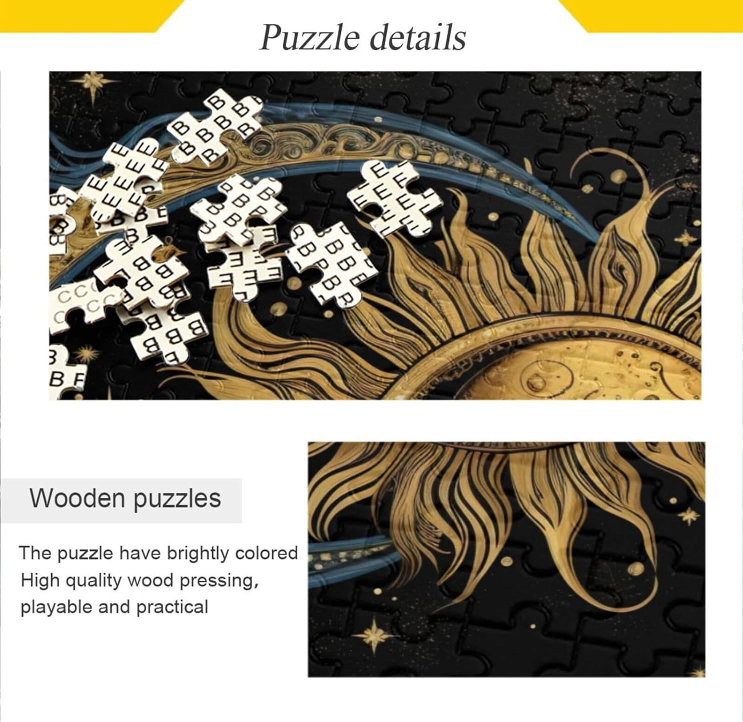Sun and Moon Wooden Jigsaw Puzzles, Intellectual Entertainment ...