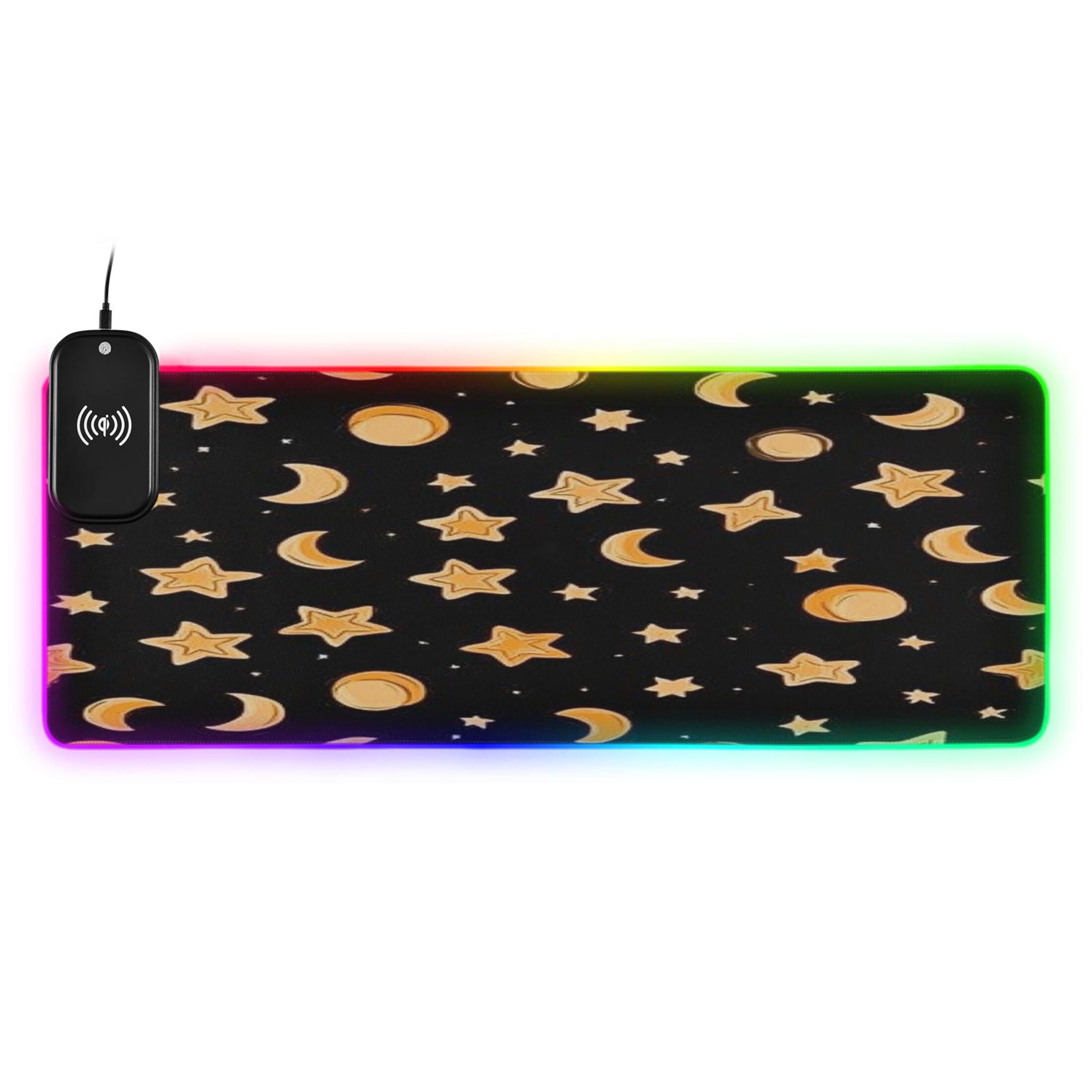 Sun Moon and Stars Large RGB Gaming Mouse Pad with Fast Wireless ...