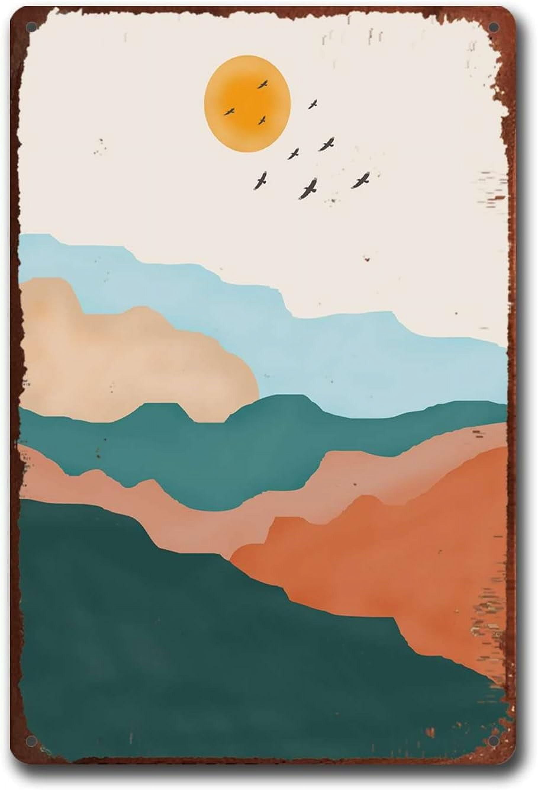 Sun Mountain Flying Bird Metal Tin Signs-Metal Tin Signs Exquisite Wall ...