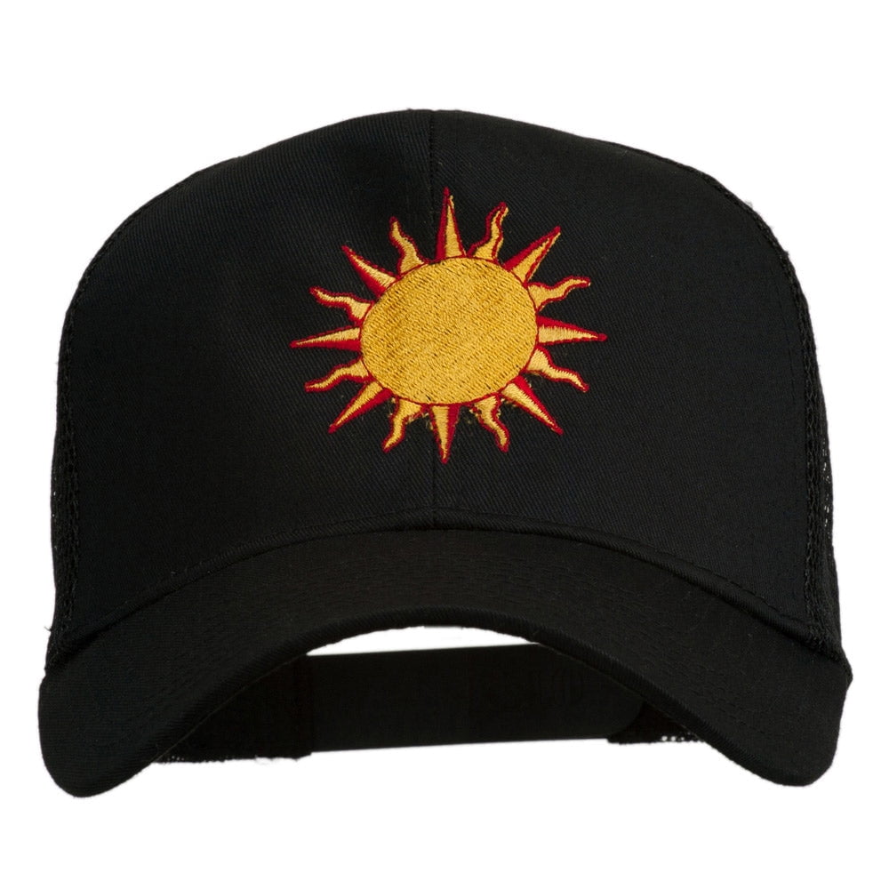 Sun Outline Embroidered Mesh Cap - Black OSFM - Walmart.com