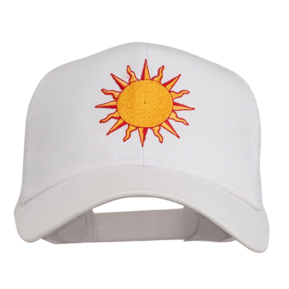 Sun Outline Embroidered Mesh Cap - White OSFM - Walmart.com