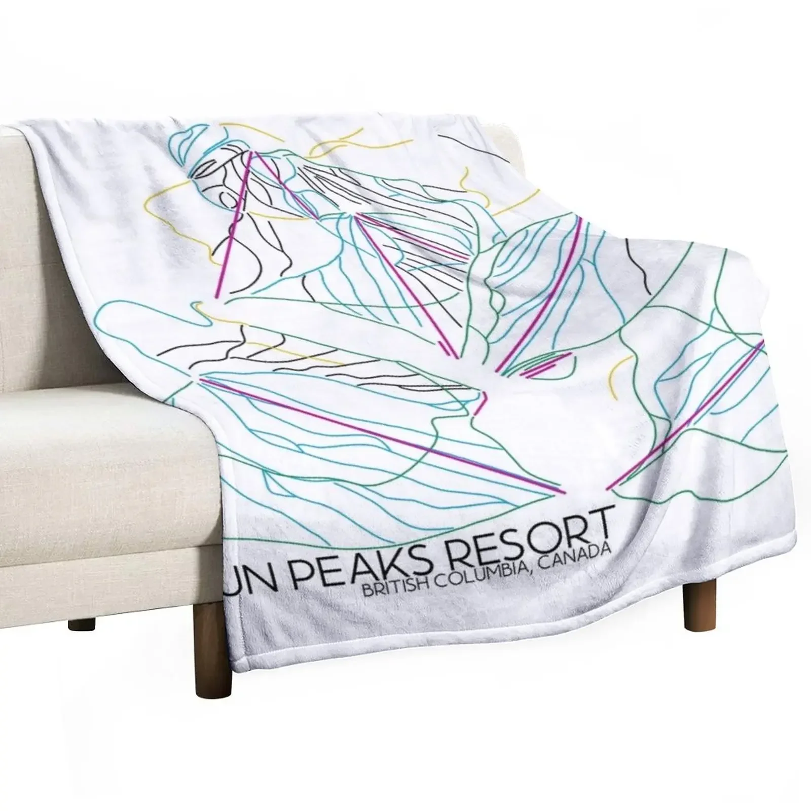 Sun Peaks Resort Map Throw Blanket Soft Big Sofas Blankets - Walmart.com