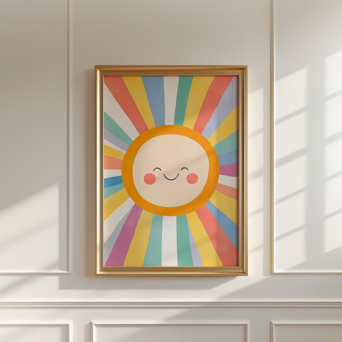 Sun Playroom Poster, Sun Poster, Nursery Wall Art, Playful Sun ...