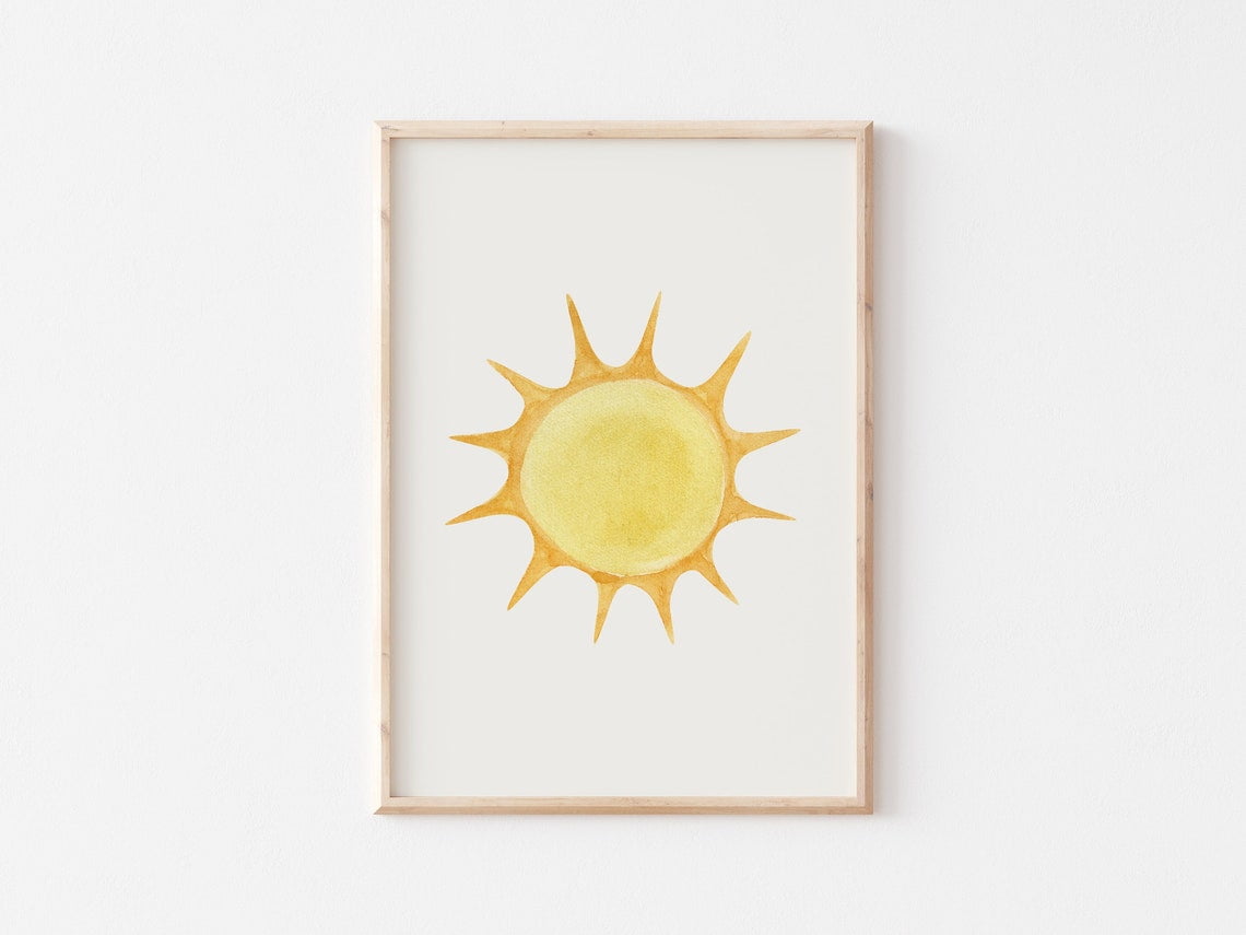 Sun Poster, Boho Sun Poster, Modern Sun Poster, Minimalist Sun Art ...