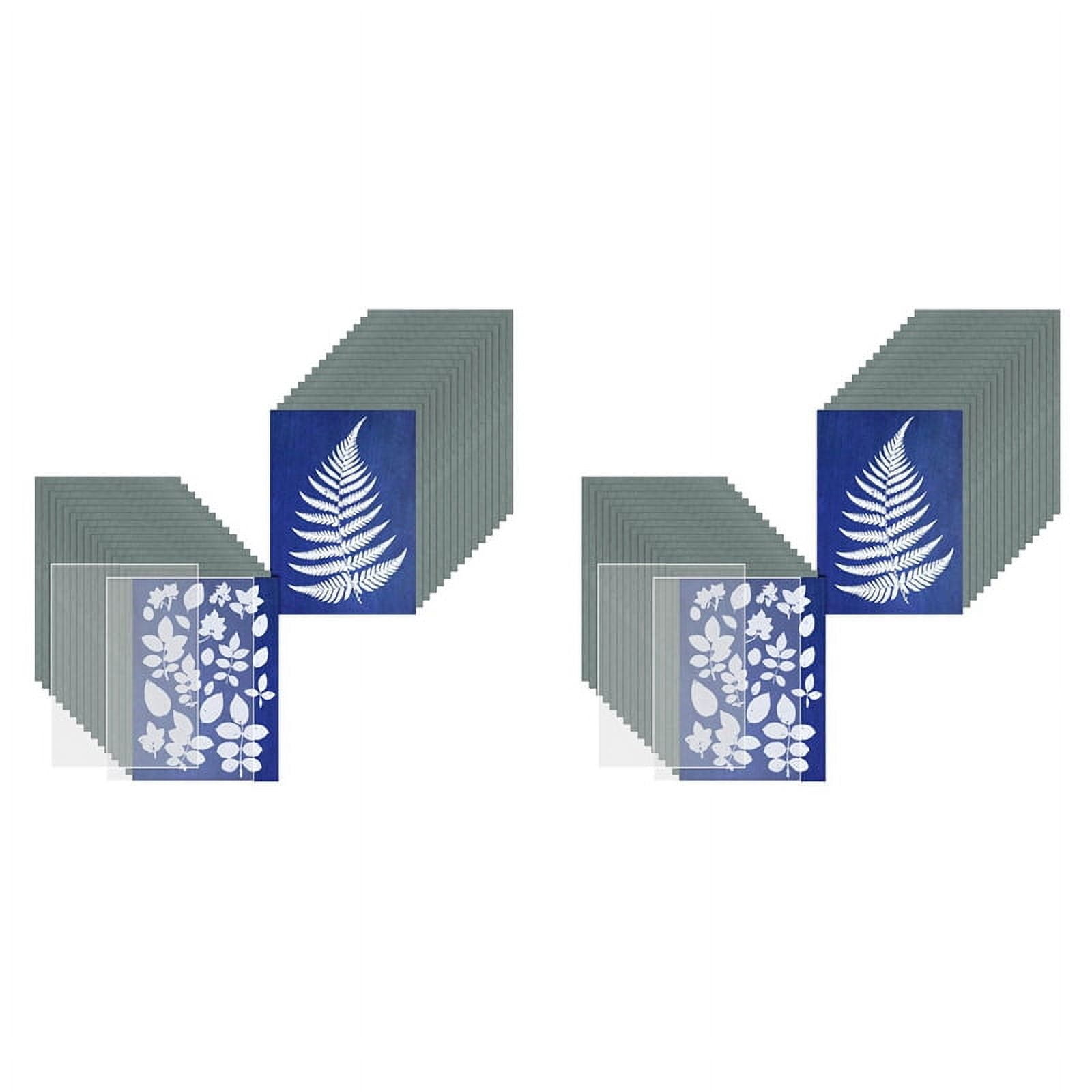 Sun Print Paper Kit,Cyanotype Paper,60 Sheets Cyanotype with 4 Sheet ...