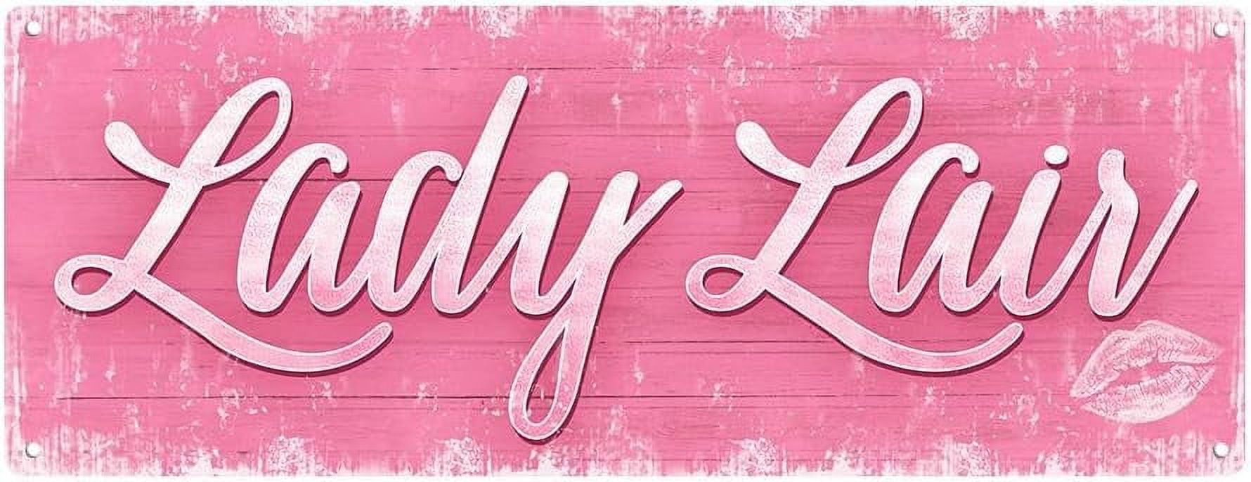 Sun Protected Lady Lair Metal Sign, Sun Protected 6”X16, Kiss, Lipstick ...