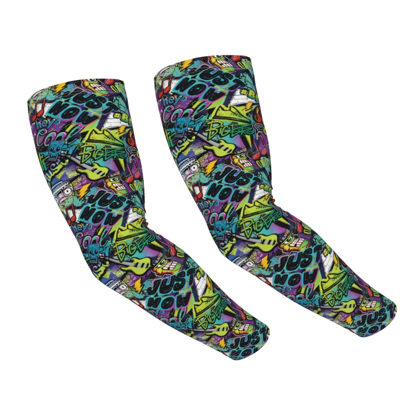 Sun Protection Arm Sleeves For Men Women, Artistic Graffiti Instrument ...