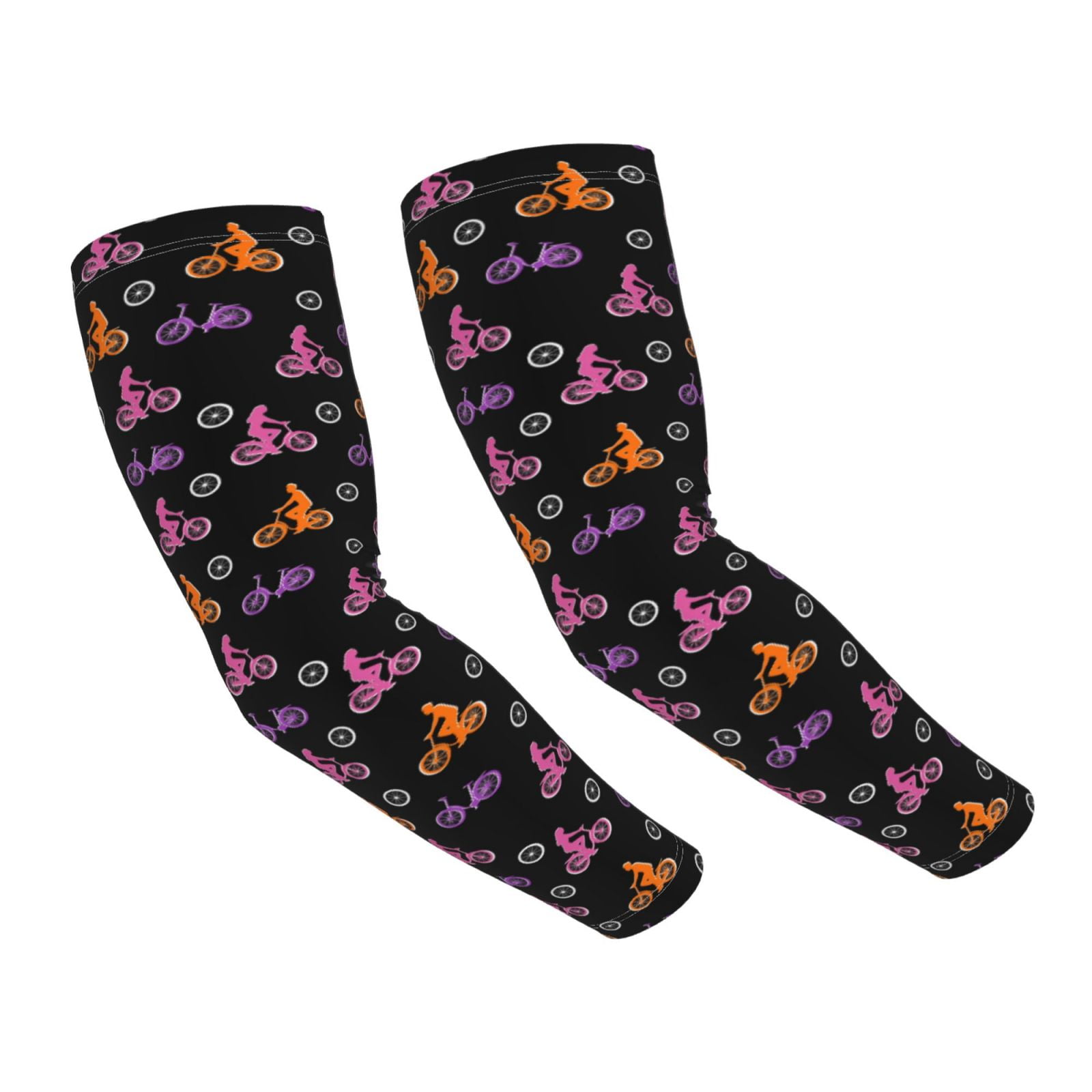 Sun Protection Arm Sleeves For Men Women, Bike Pattern Pink Sleeves To ...