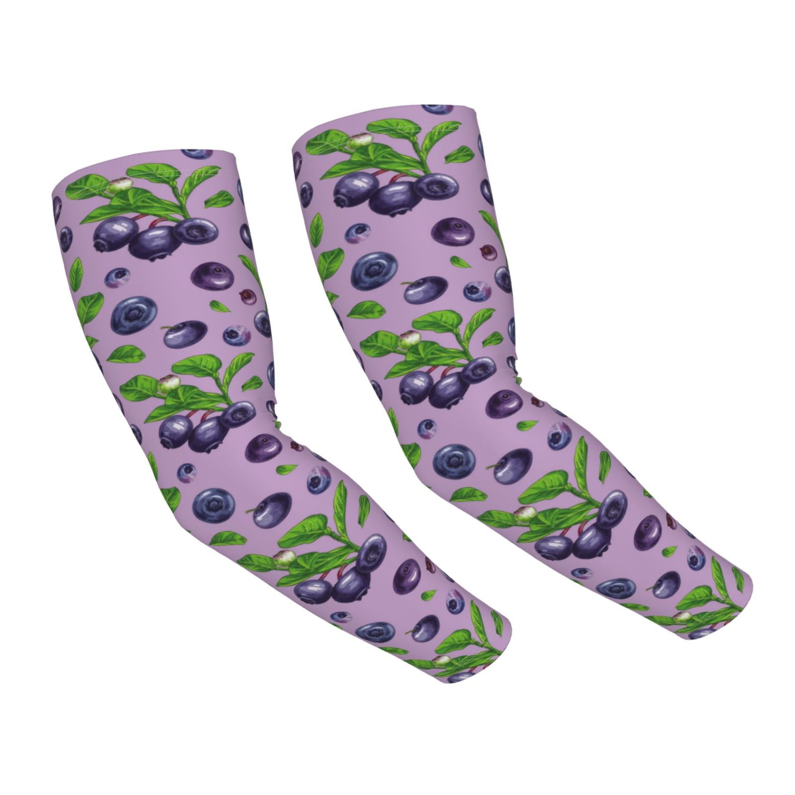 Sun Protection Arm Sleeves For Men Women, Blueberry Print Purple ...