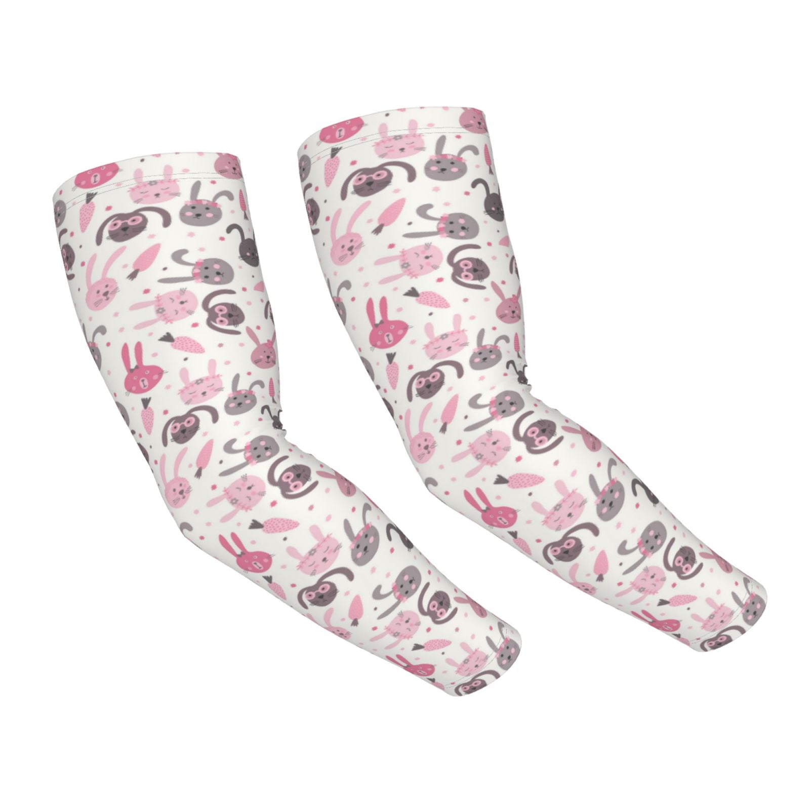 Sun Protection Arm Sleeves For Men Women, Bohemian Cartoon Cute Rabbit ...