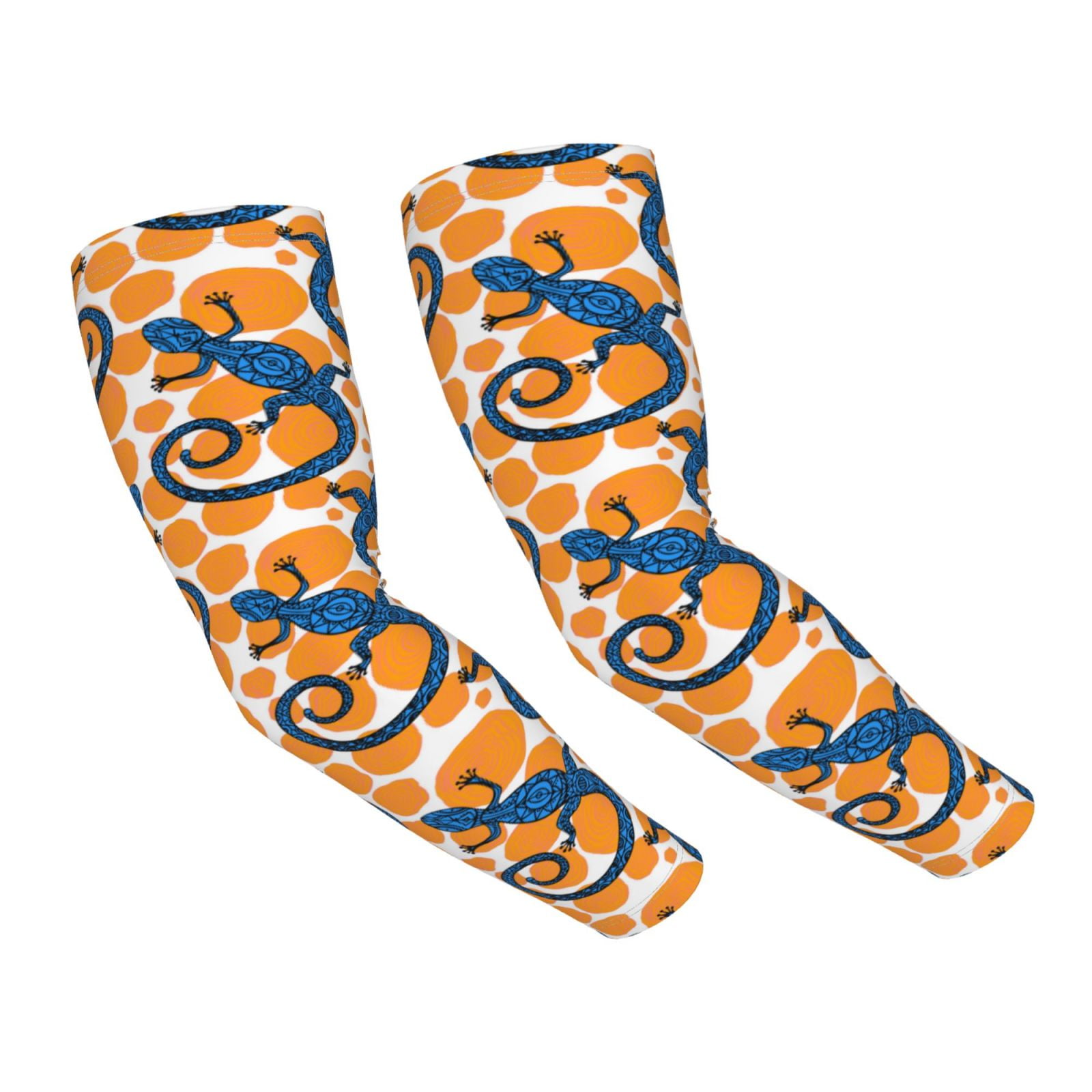 Sun Protection Arm Sleeves For Men Women, Bohemian Lines Gecko Lizards ...