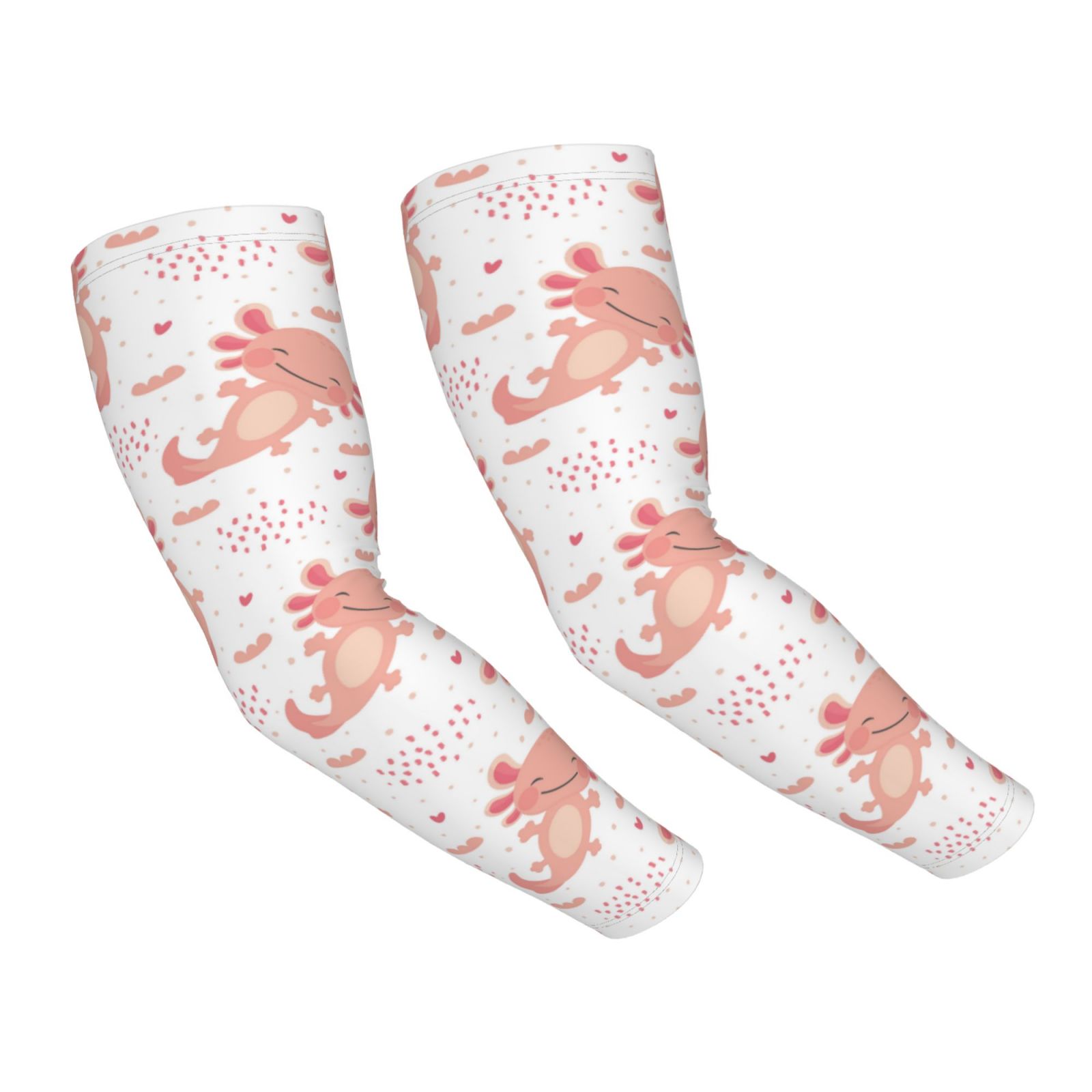 Sun Protection Arm Sleeves For Men Women, Cartoon Cute Salamander White ...