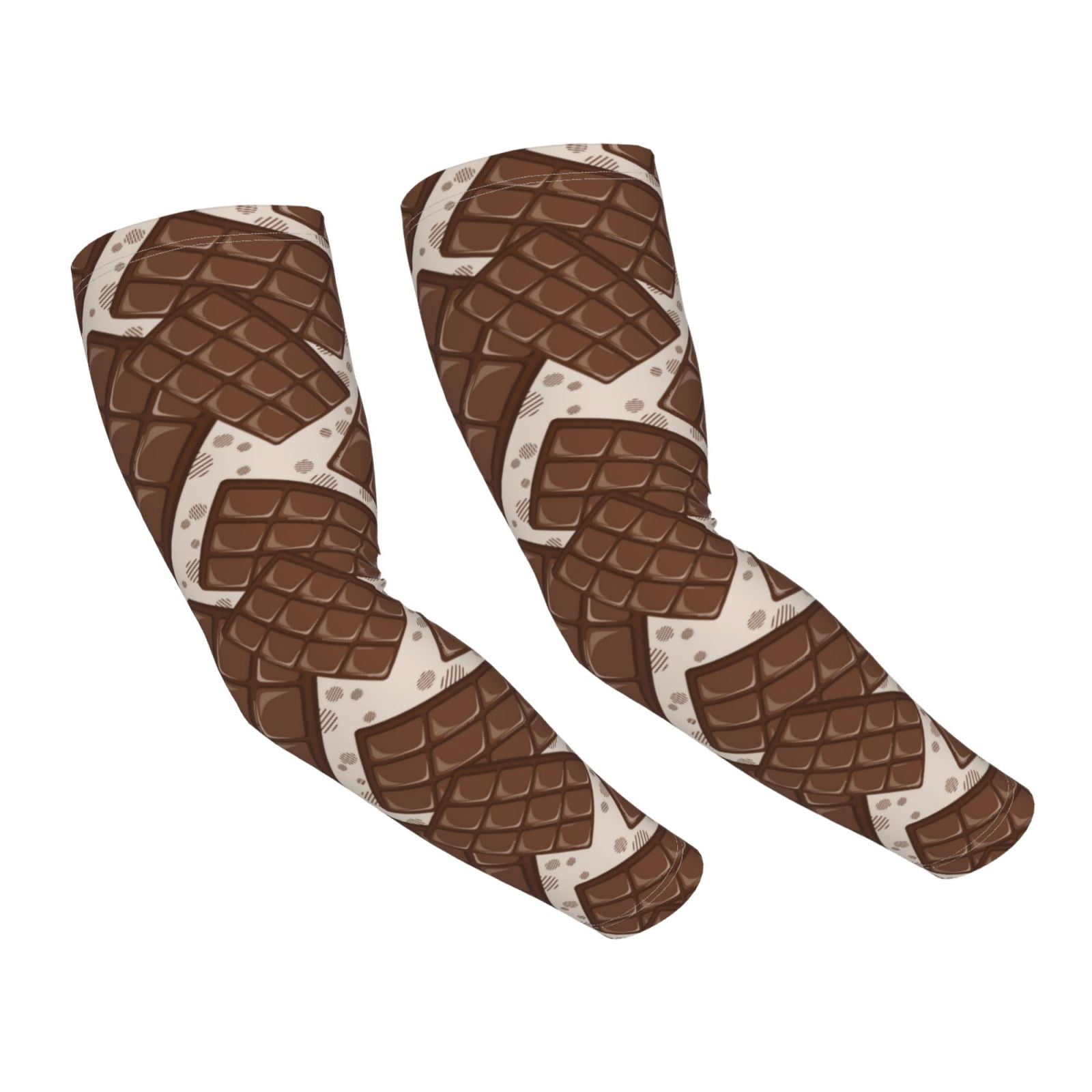Sun Protection Arm Sleeves For Men Women, Chocolate Pattern Cute ...