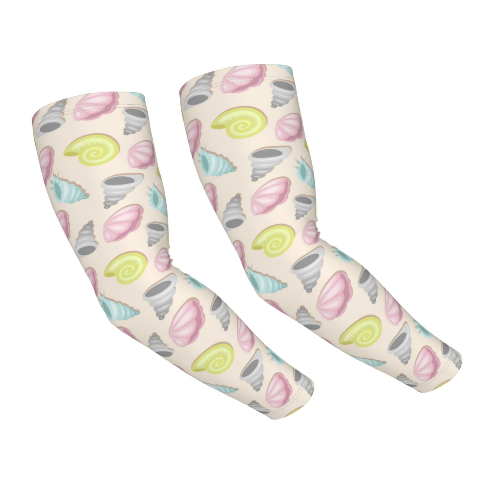 Sun Protection Arm Sleeves For Men Women, Conch Shells Print No.9038 ...