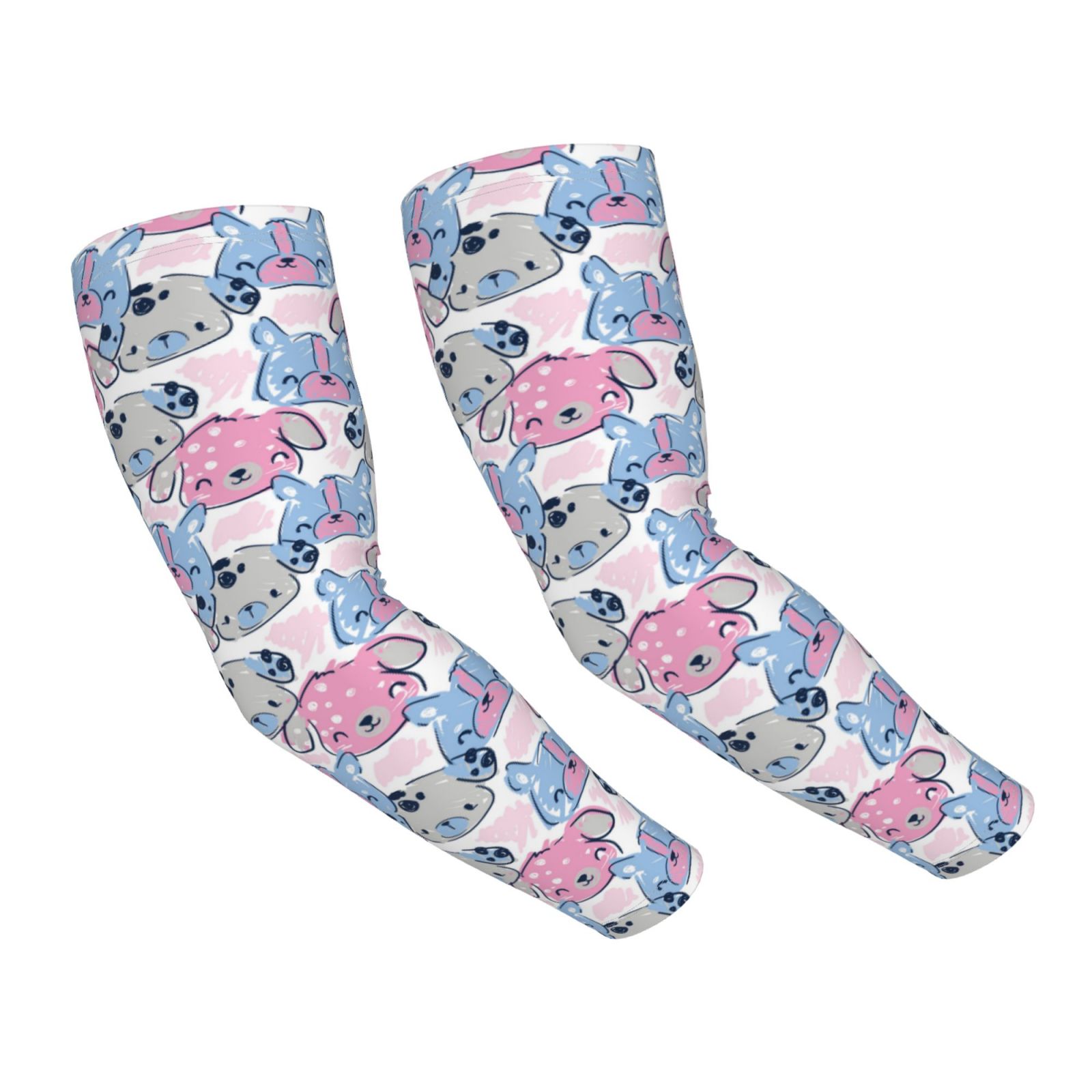 Sun Protection Arm Sleeves For Men Women, Cute Dog Puppy Pink Sleeves ...