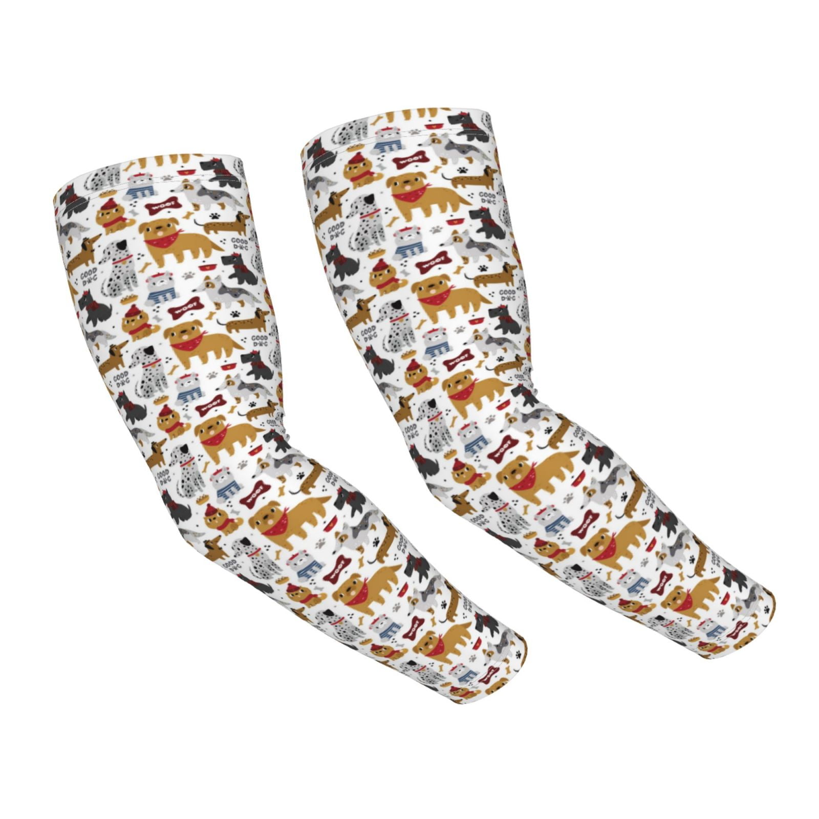 Sun Protection Arm Sleeves For Men Women, Cute Dog Woof Puppy Sleeves ...