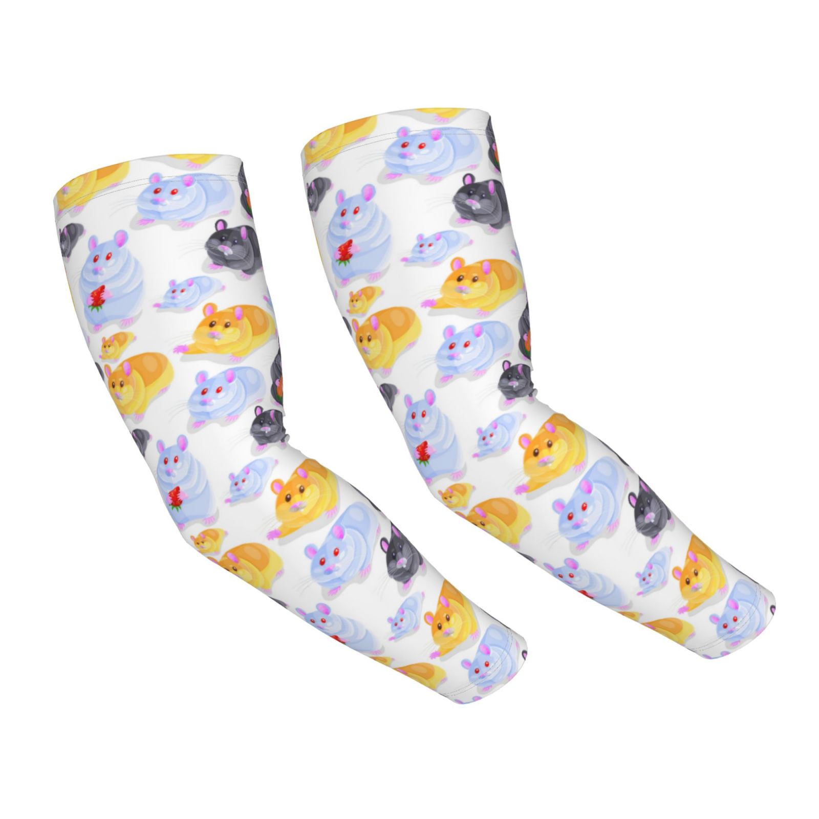Sun Protection Arm Sleeves For Men Women, Cute Hamster Black White ...