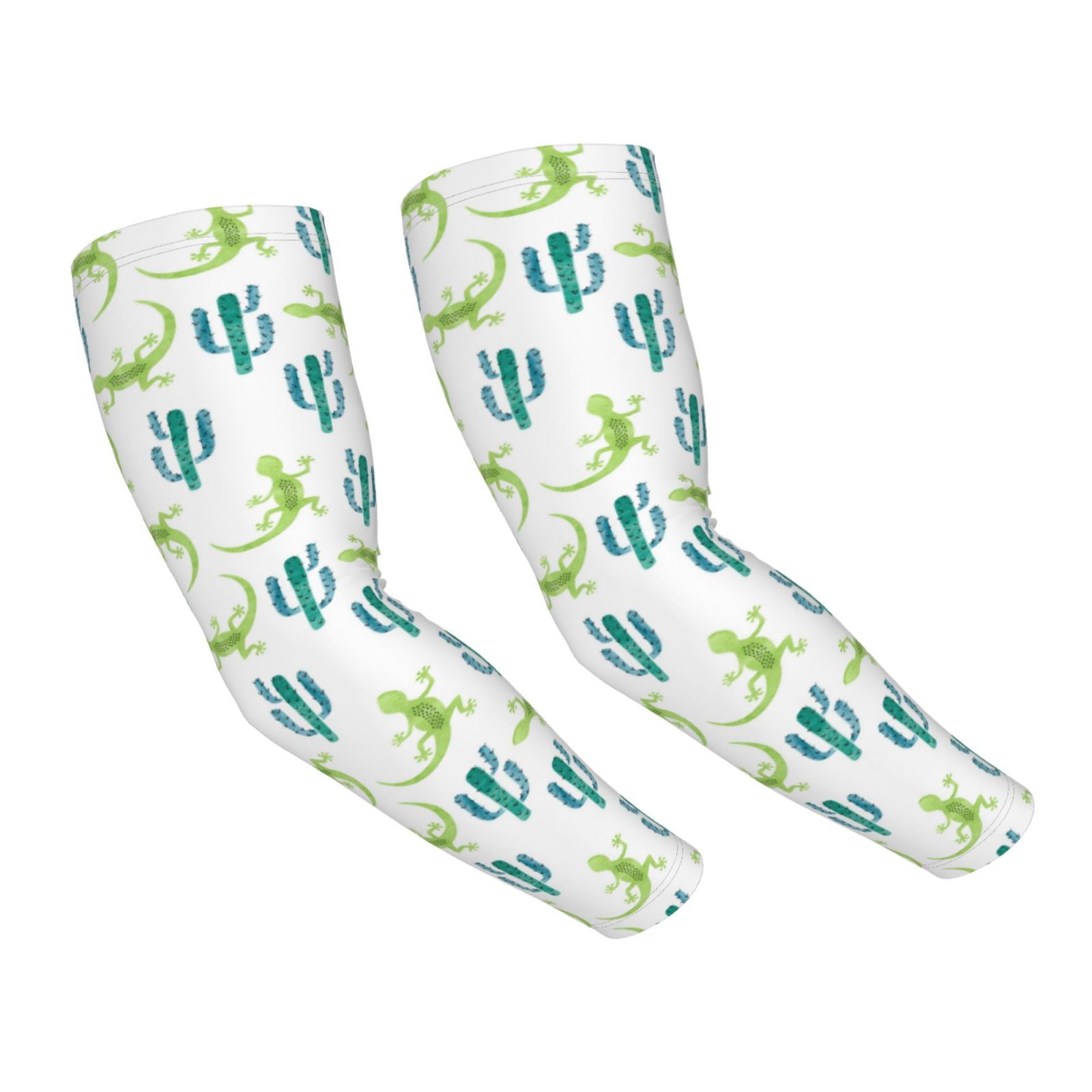 Sun Protection Arm Sleeves For Men Women, Cute Lizard Gecko Cactus ...