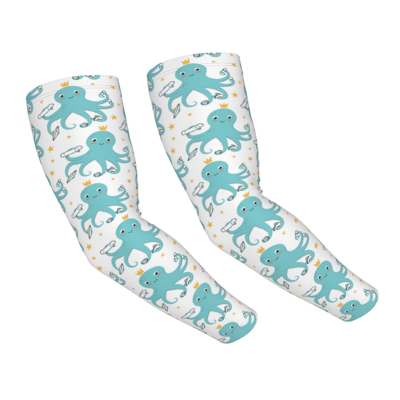 Sun Protection Arm Sleeves For Men Women, Cute Octopus Green Sleeves To ...