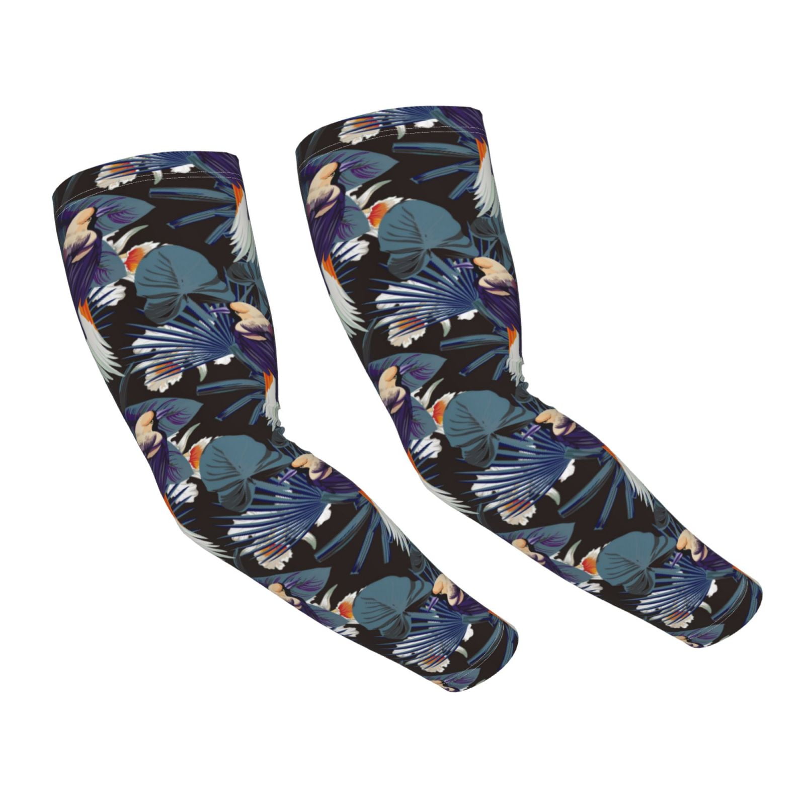 Sun Protection Arm Sleeves For Men Women, Cute Sharp Billed Bird Plant ...
