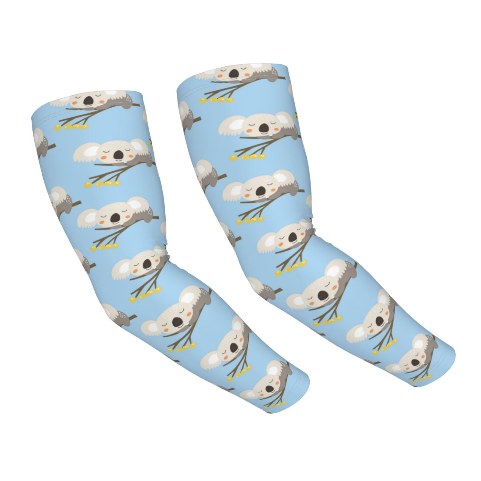 Sun Protection Arm Sleeves For Men Women, Cute Sleeping Koala Blue ...