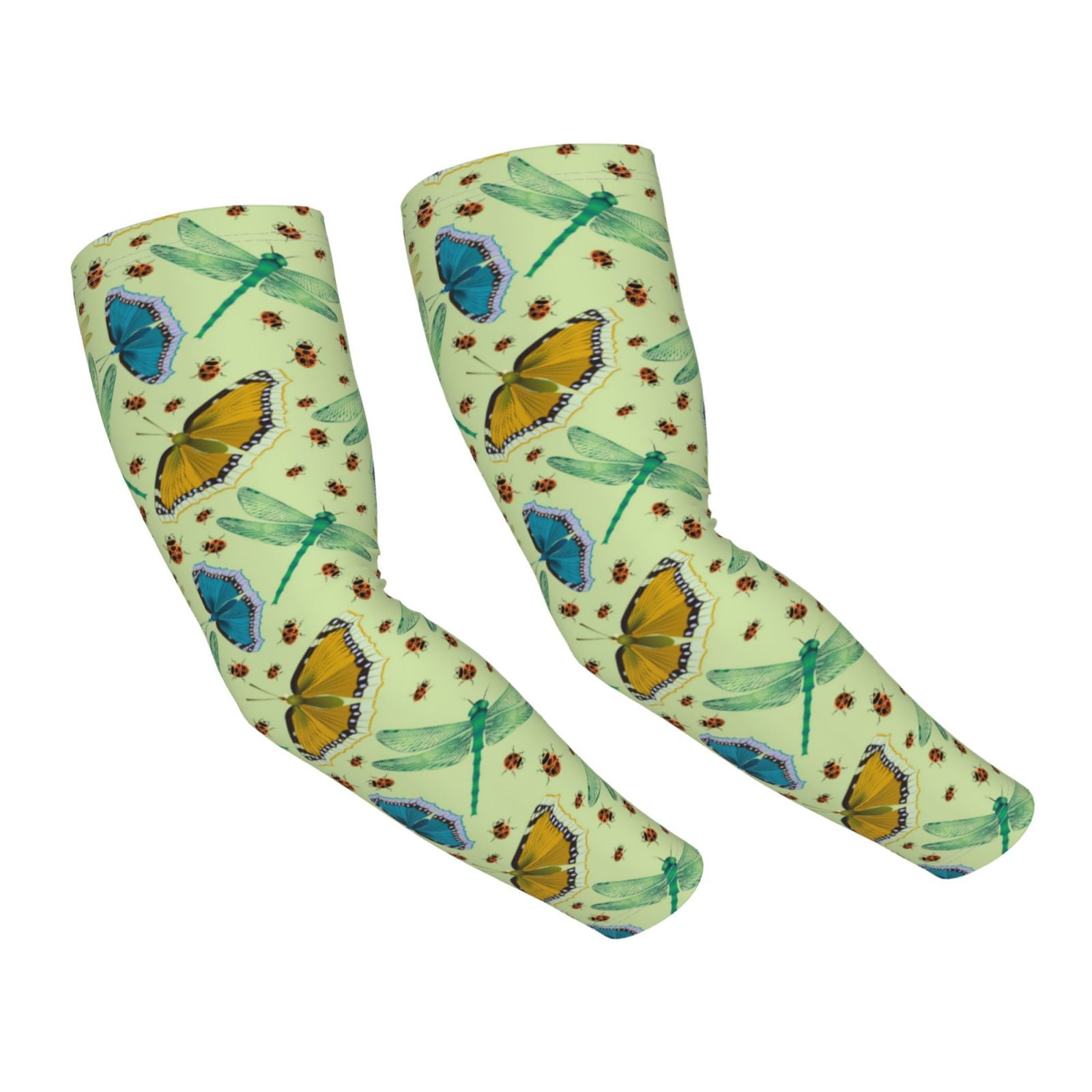 Sun Protection Arm Sleeves For Men Women, Dragonfly Butterfly Ladybird ...