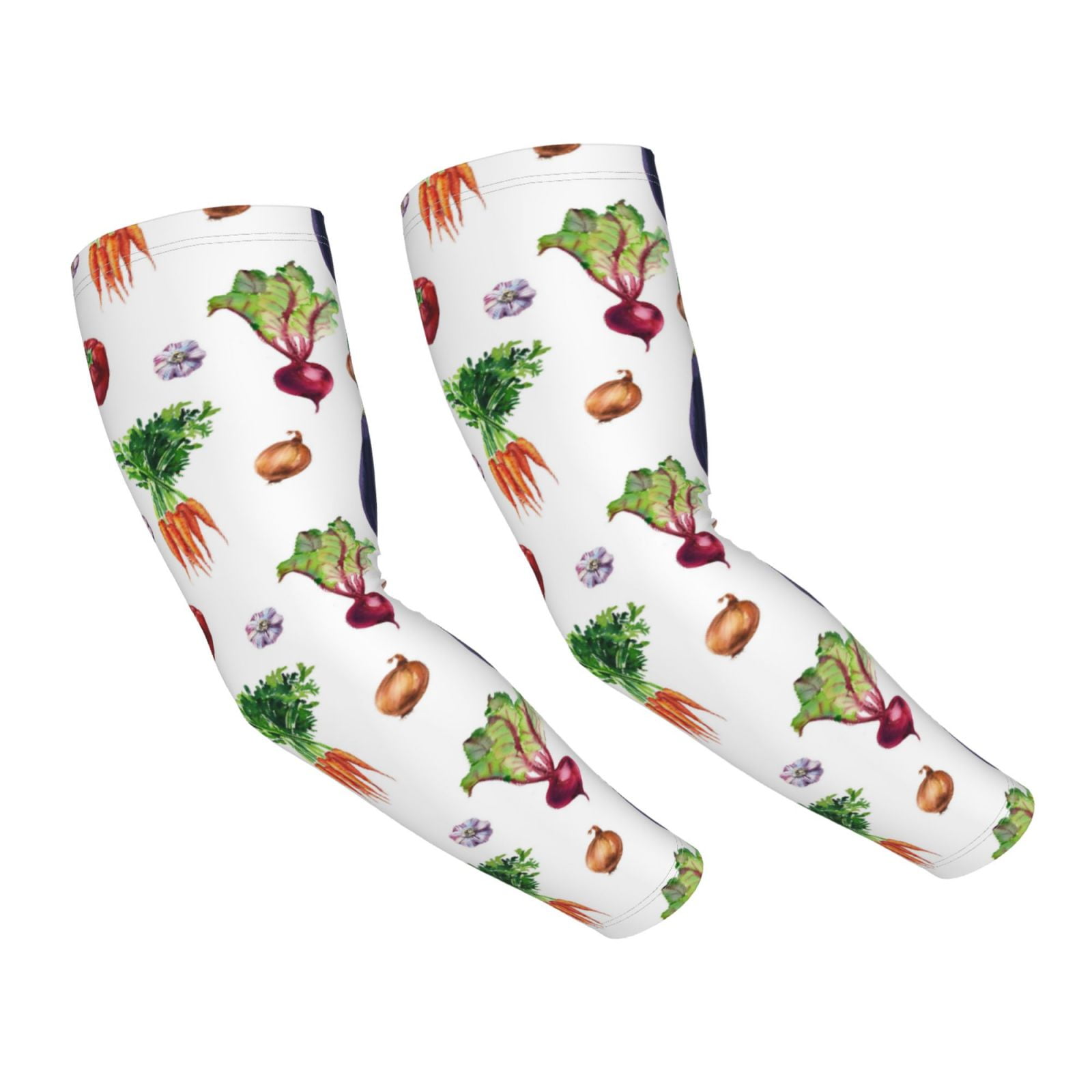 Sun Protection Arm Sleeves For Men Women, Eggplant Onion Garlic Sleeves ...