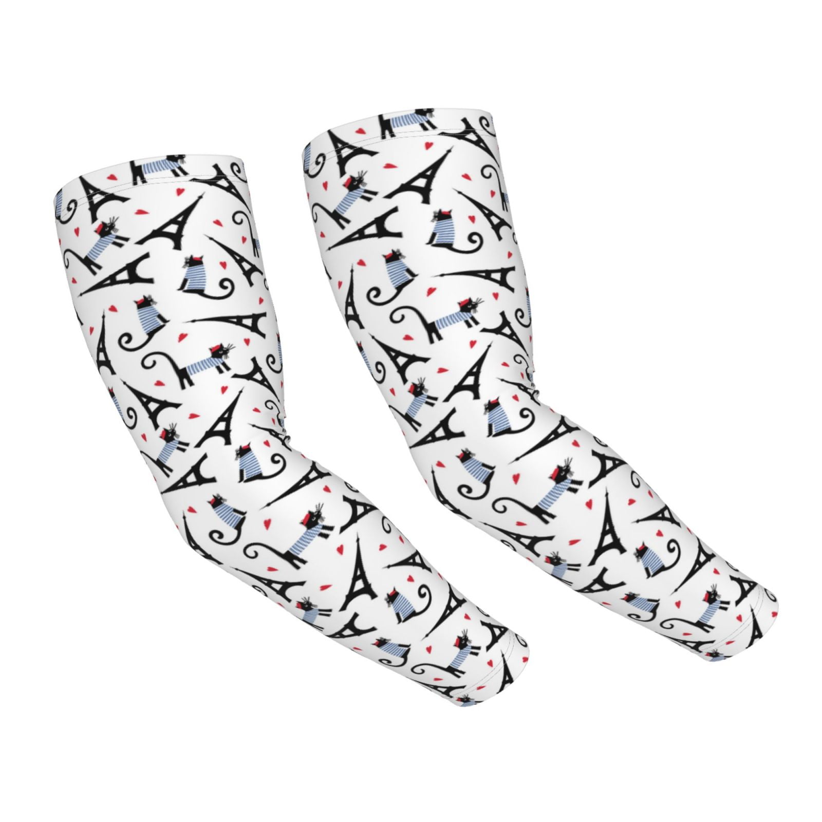 Sun Protection Arm Sleeves For Men Women, Eiffel Tower Cat Sleeves To ...