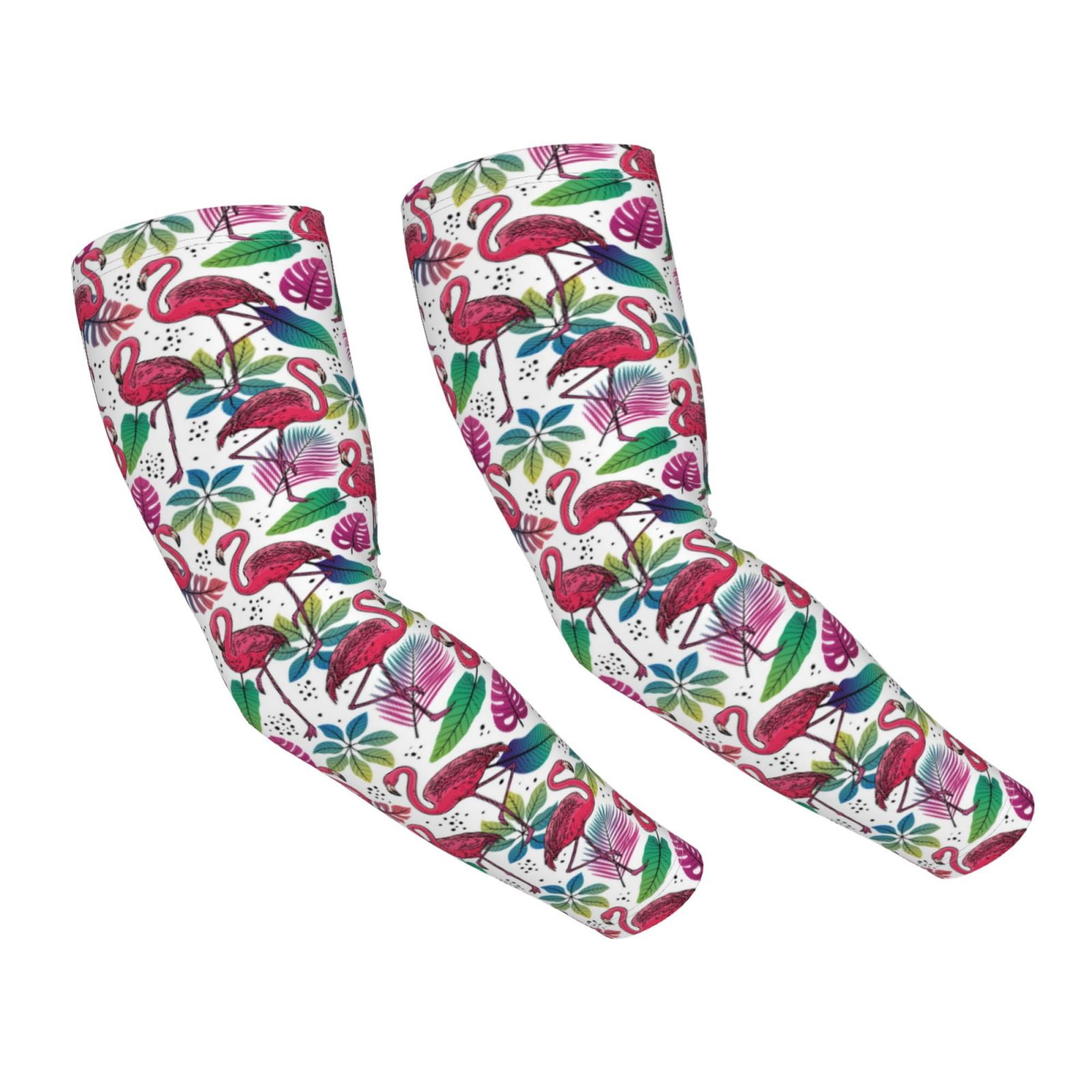 Sun Protection Arm Sleeves For Men Women, Flamingo Banana Leaf_A ...