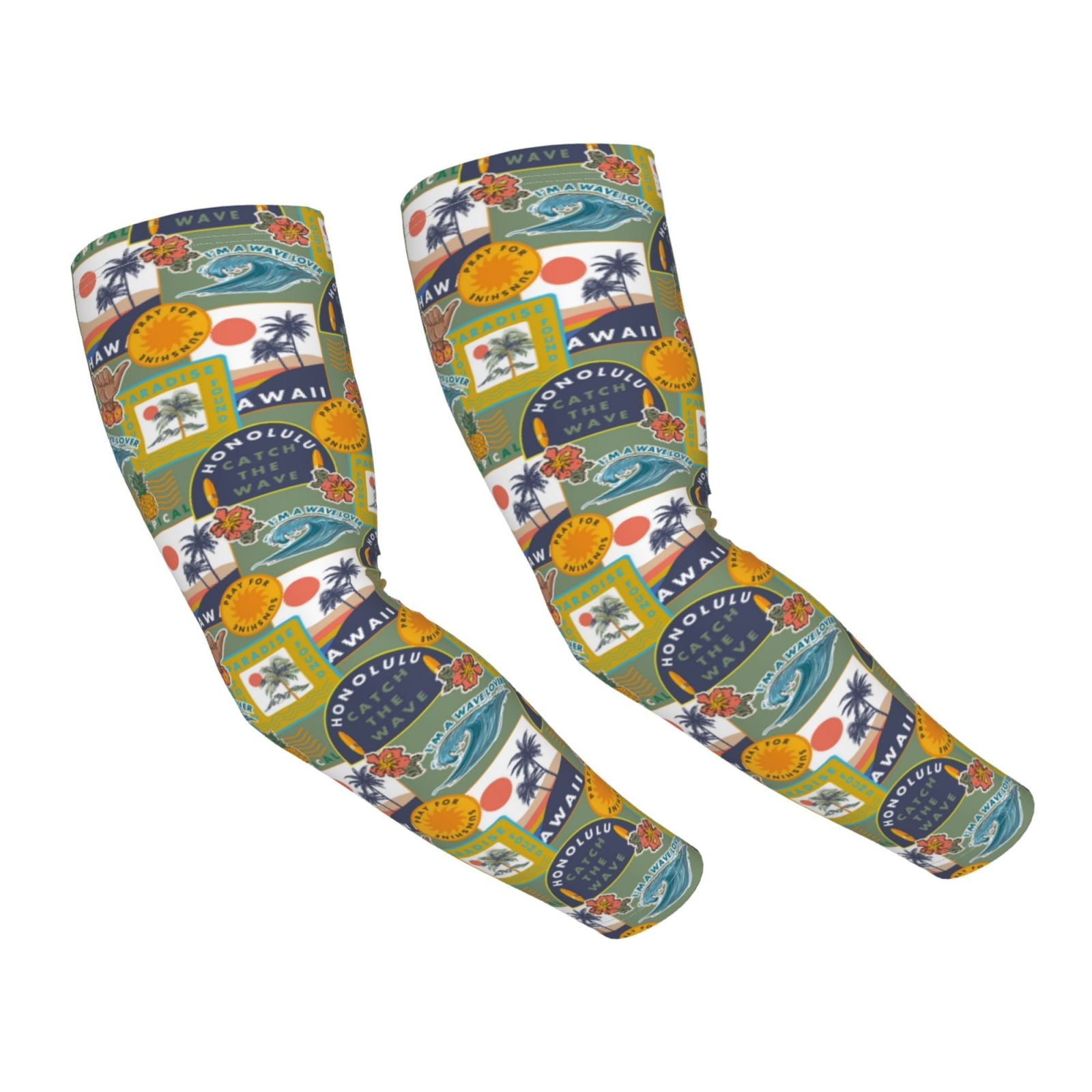 Sun Protection Arm Sleeves For Men Women, Hawaiian Style Pineapple ...