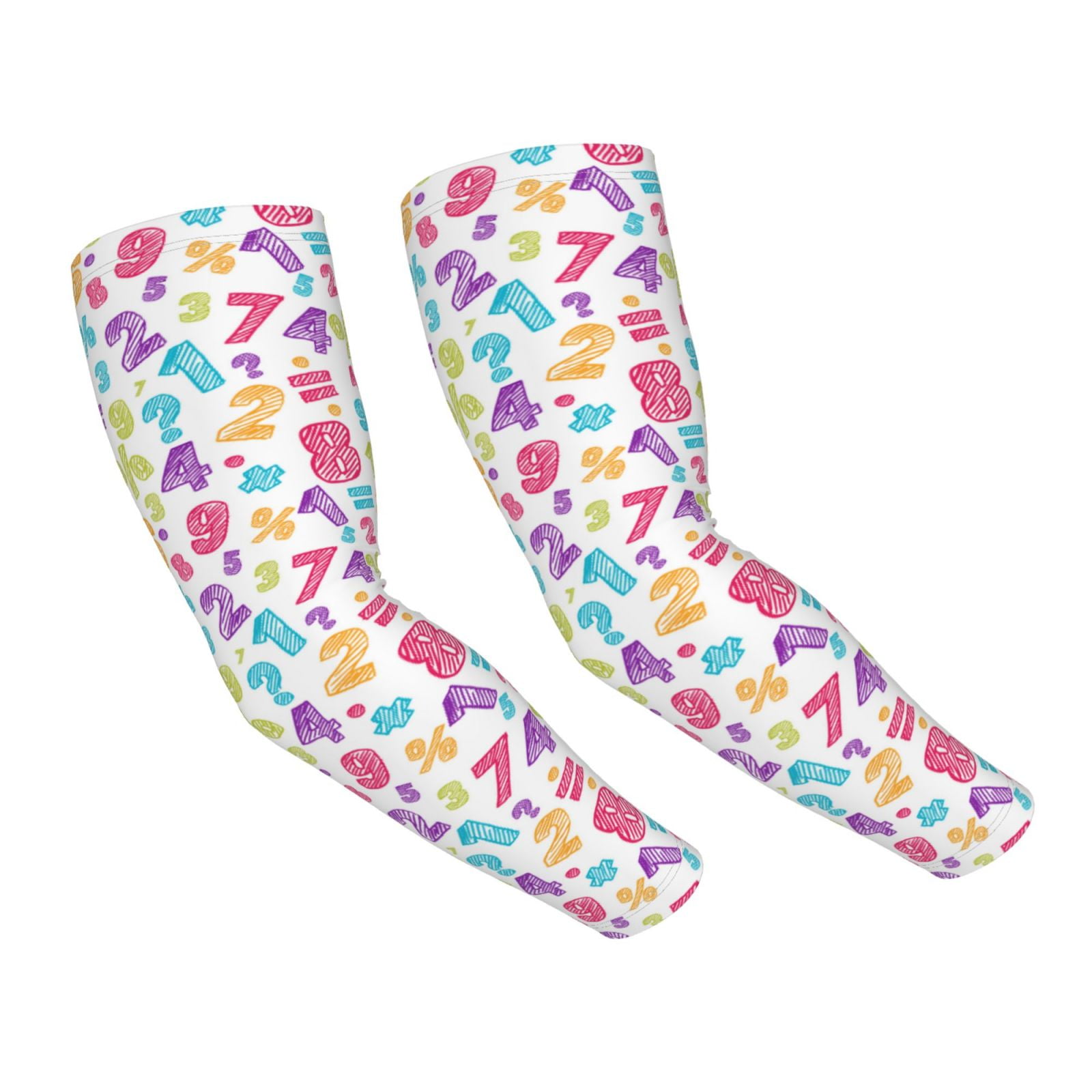 Sun Protection Arm Sleeves For Men Women, Math Colorful Number Sleeves ...