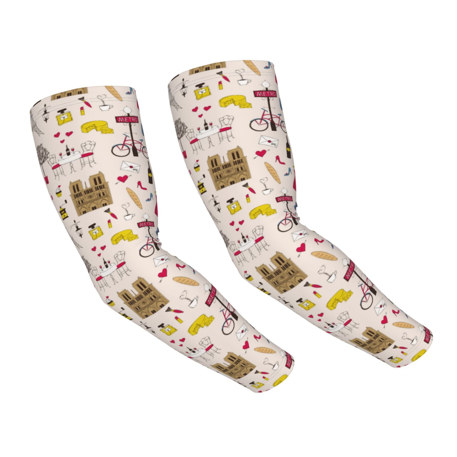 Sun Protection Arm Sleeves For Men Women, Modern Bike Pattern Sleeves ...