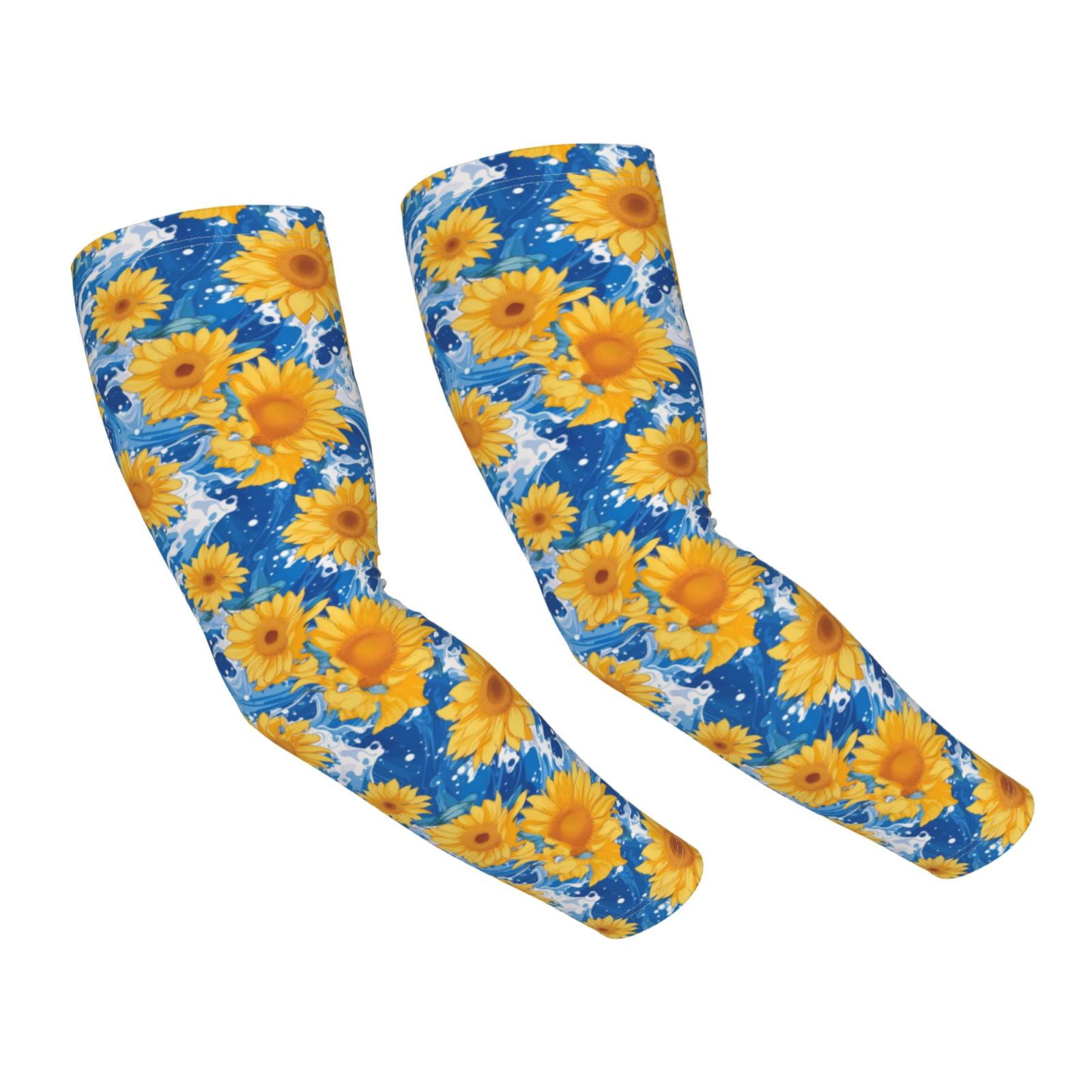 Sun Protection Arm Sleeves For Men Women, Ocean Wave Sunflower Sleeves ...