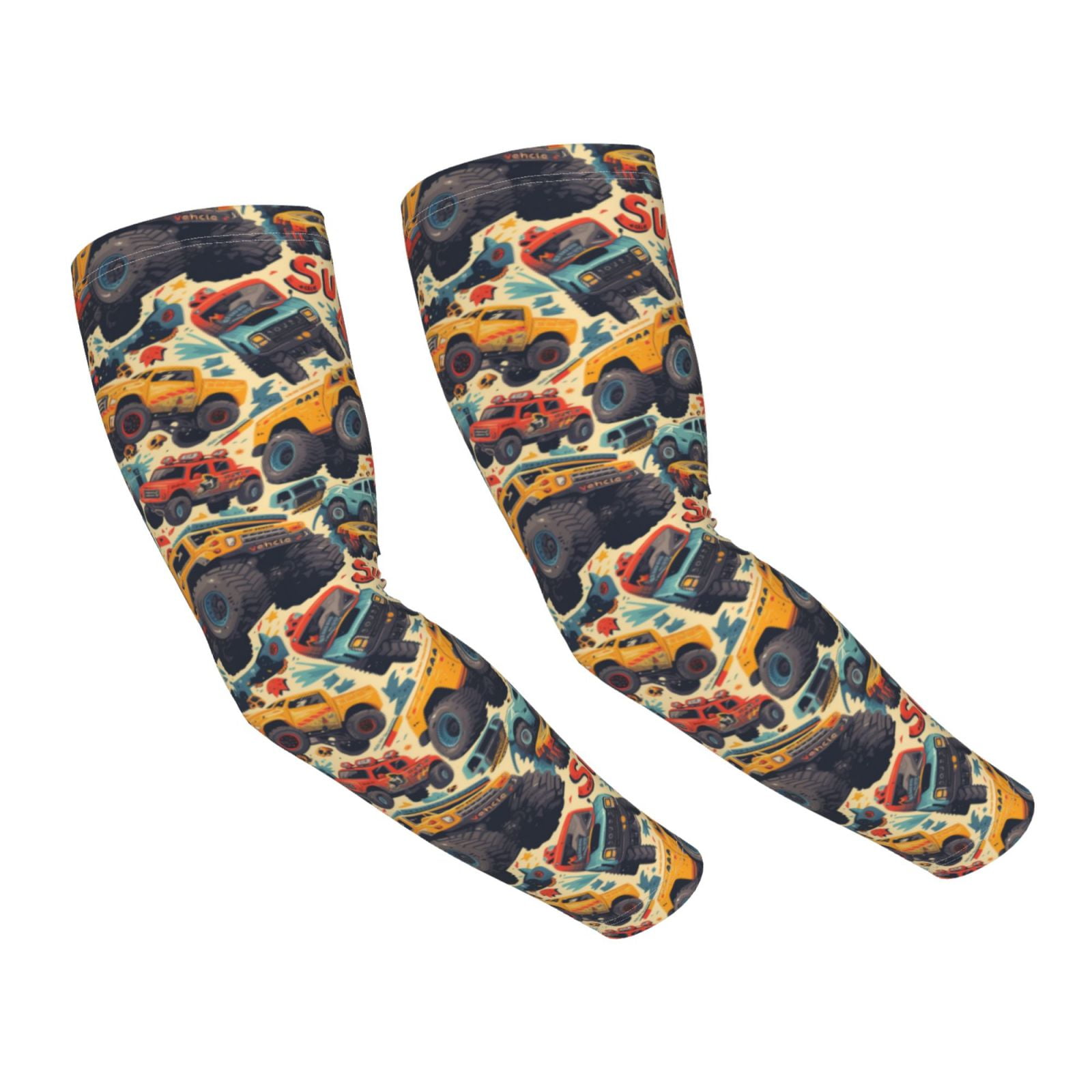 Sun Protection Arm Sleeves For Men Women, Off Road Racing Car Yellow ...