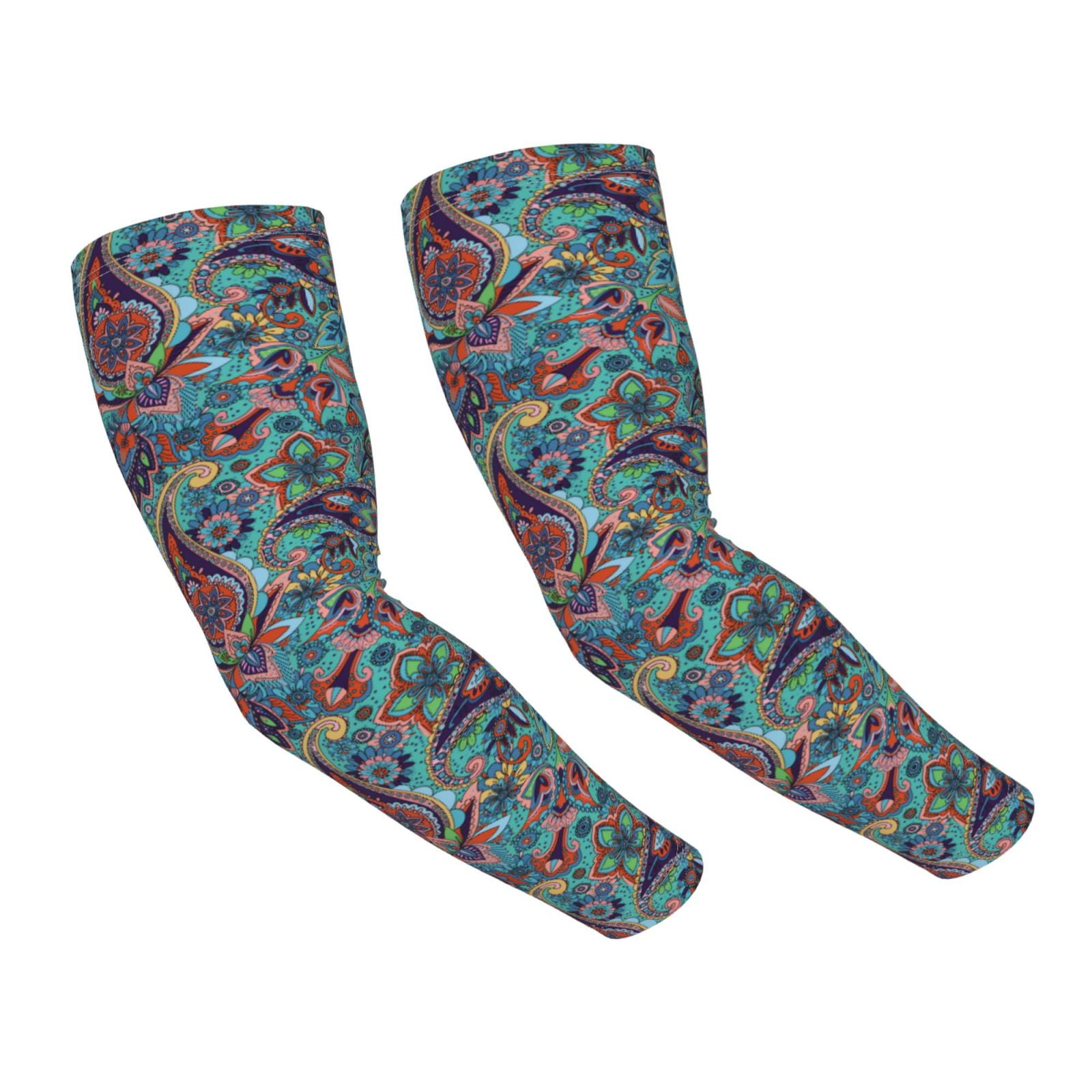 Sun Protection Arm Sleeves For Men Women, Paisley Pattern No.9045 ...