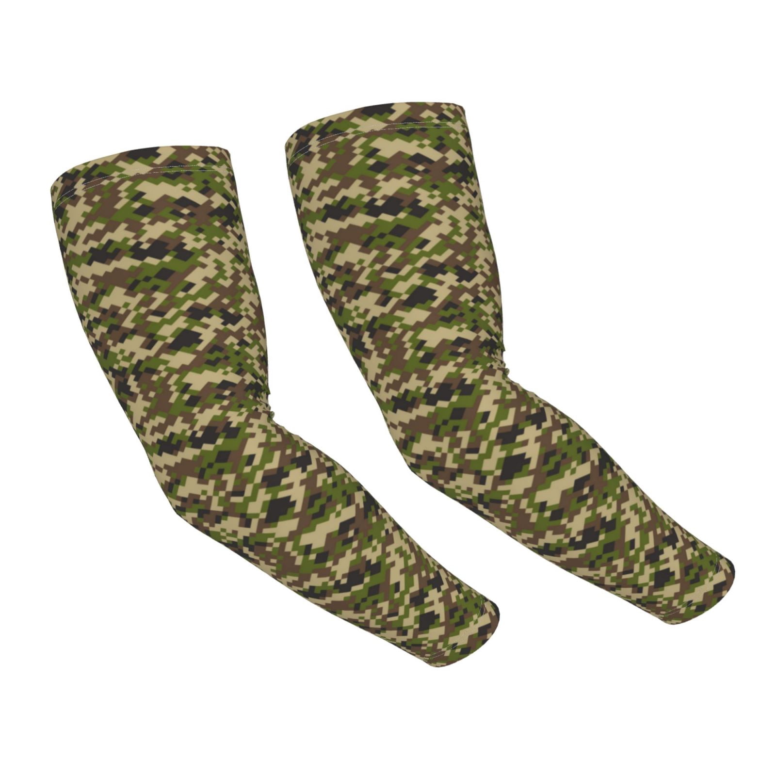 Sun Protection Arm Sleeves For Men Women, Pixel Green Camouflage ...