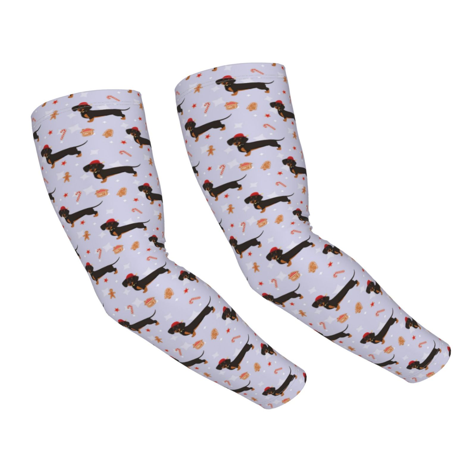 Sun Protection Arm Sleeves For Men Women, Purple Dachshund Dog Puppy ...