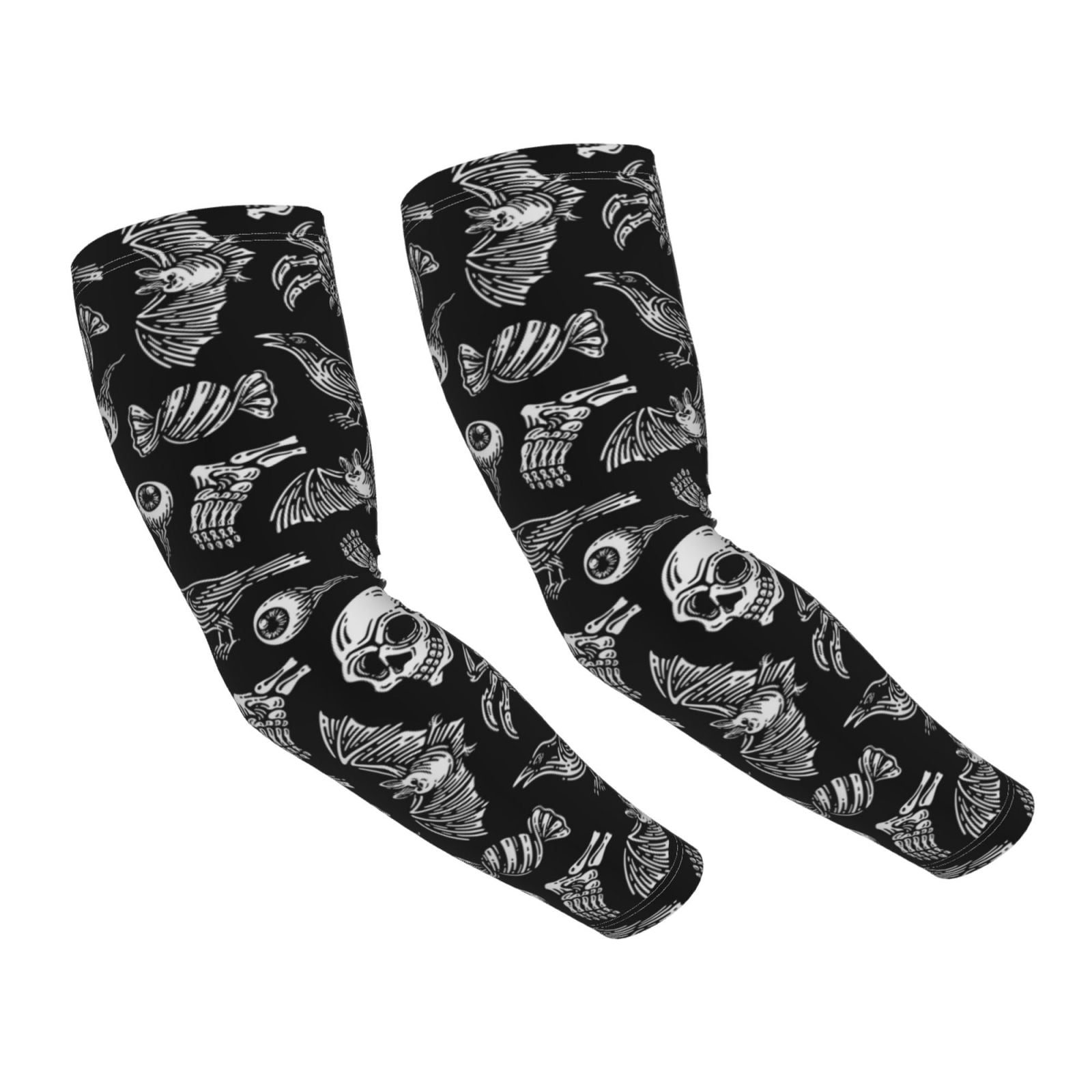 Sun Protection Arm Sleeves For Men Women, Skull Bird Bat Spider Sleeves ...