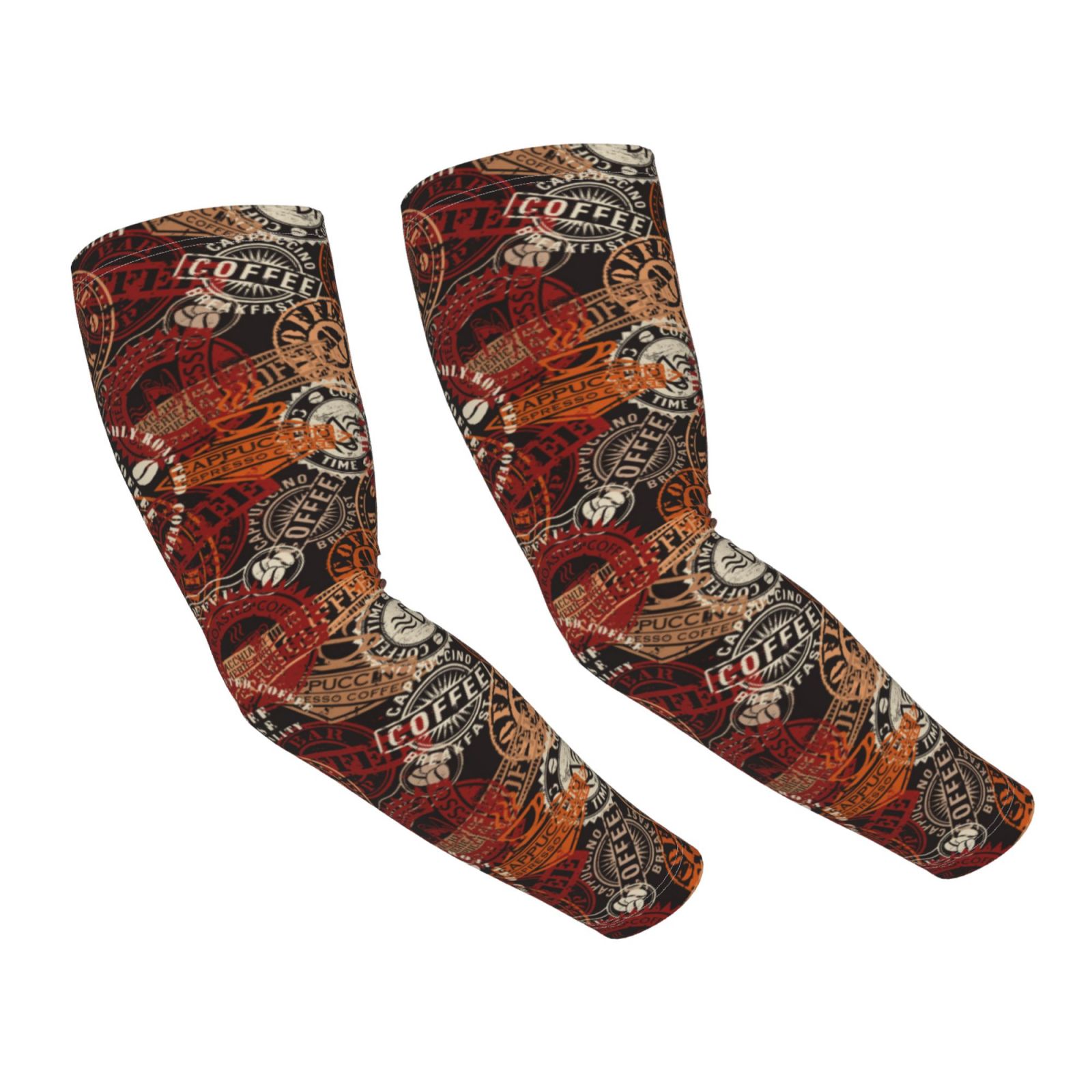 Sun Protection Arm Sleeves for Men Women, Coffee Stamp Sleeves to Cover ...