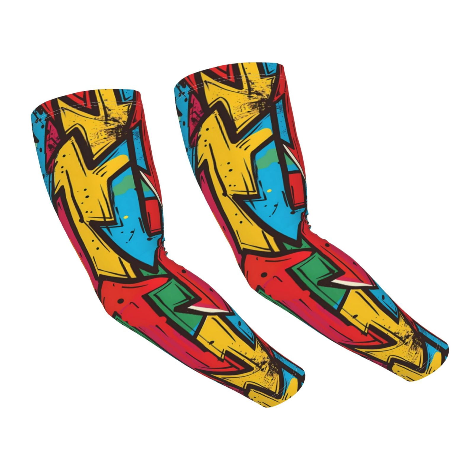 Sun Protection Arm Sleeves for Men Women, Colorful Arrow Graffiti ...