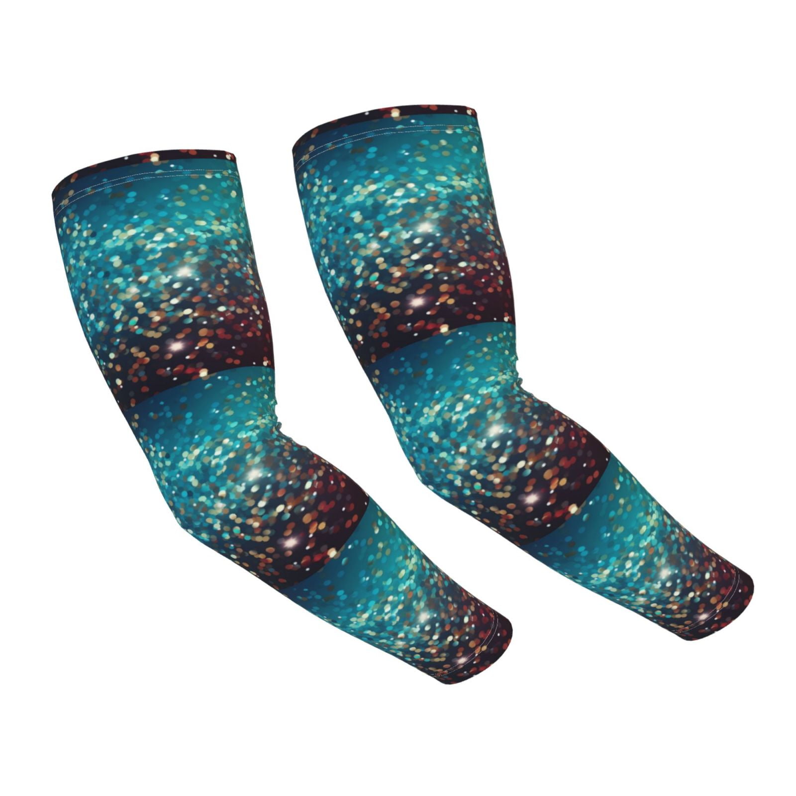 Sun Protection Arm Sleeves for Men Women, Colorful Rainbow Glitter ...